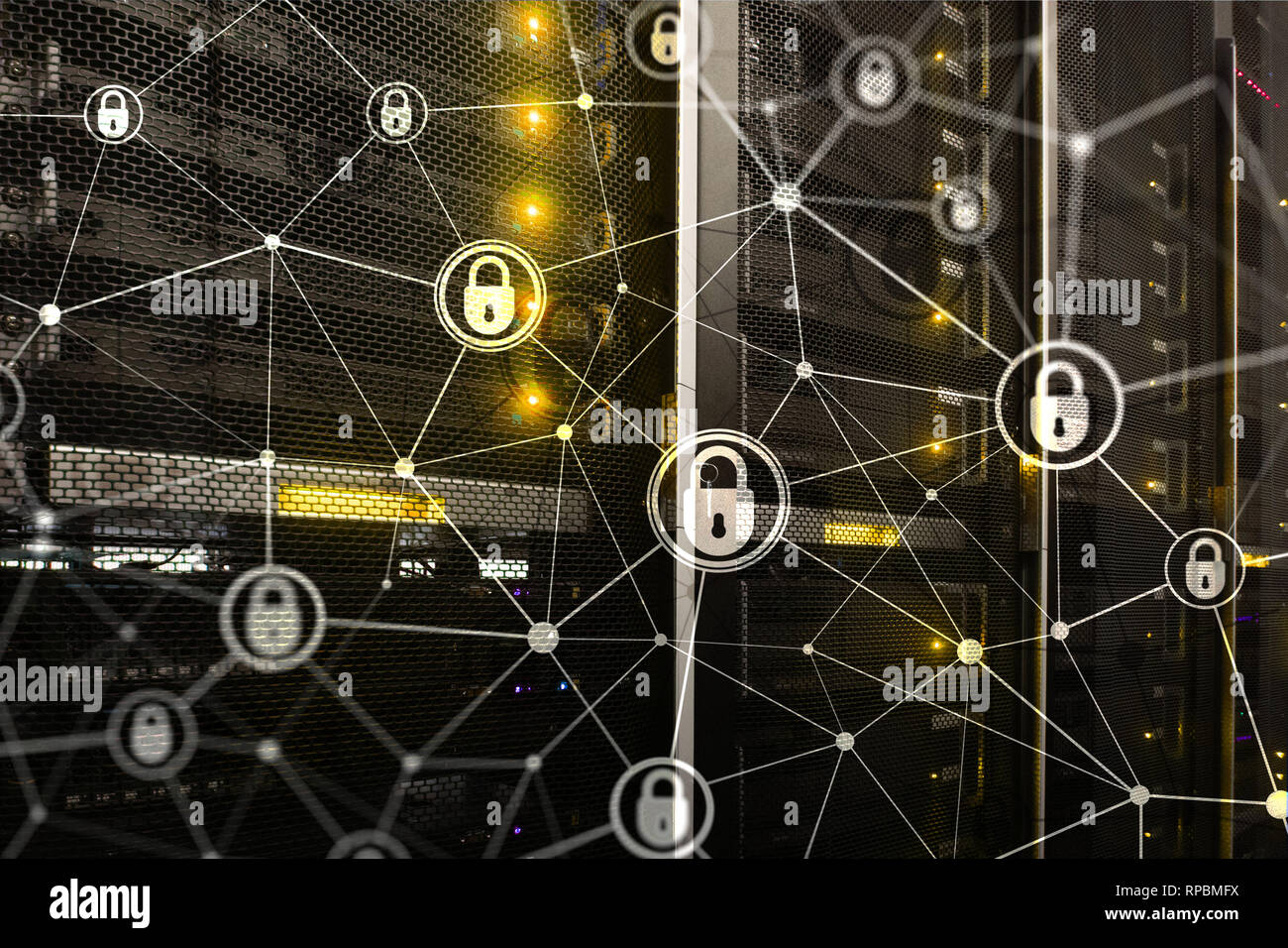 Cyber security, information privacy, data protection concept on modern ...