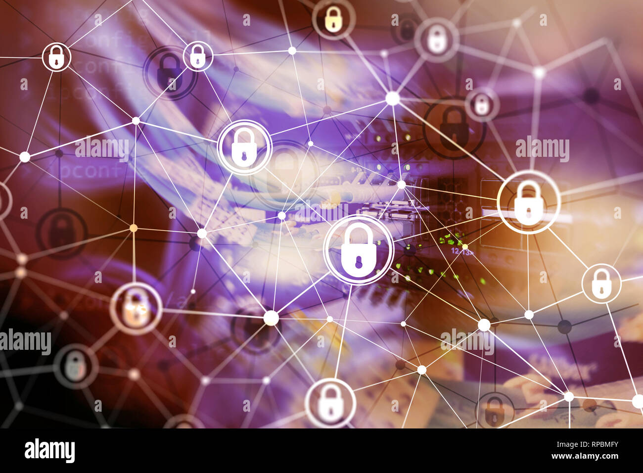 Cyber security, information privacy, data protection concept on modern ...