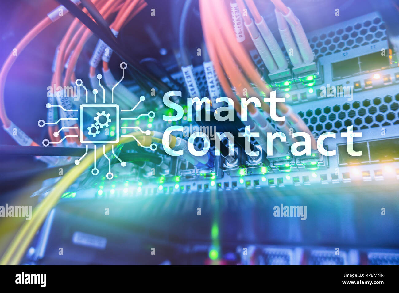 Smart contract, blockchain technology in modern business Stock Photo ...