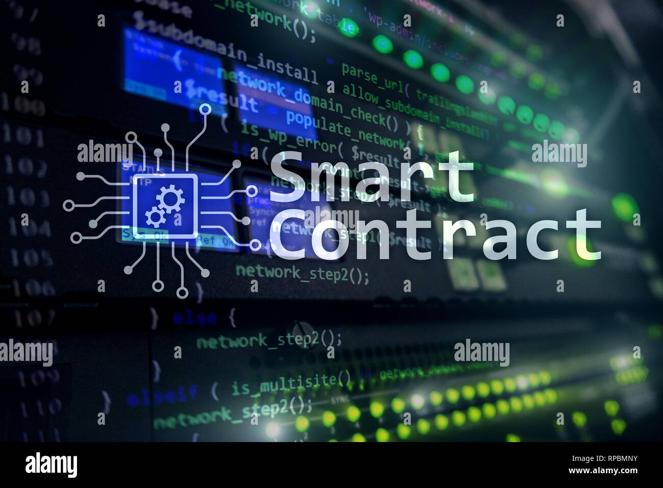 Smart contract, blockchain technology in modern business Stock Photo ...