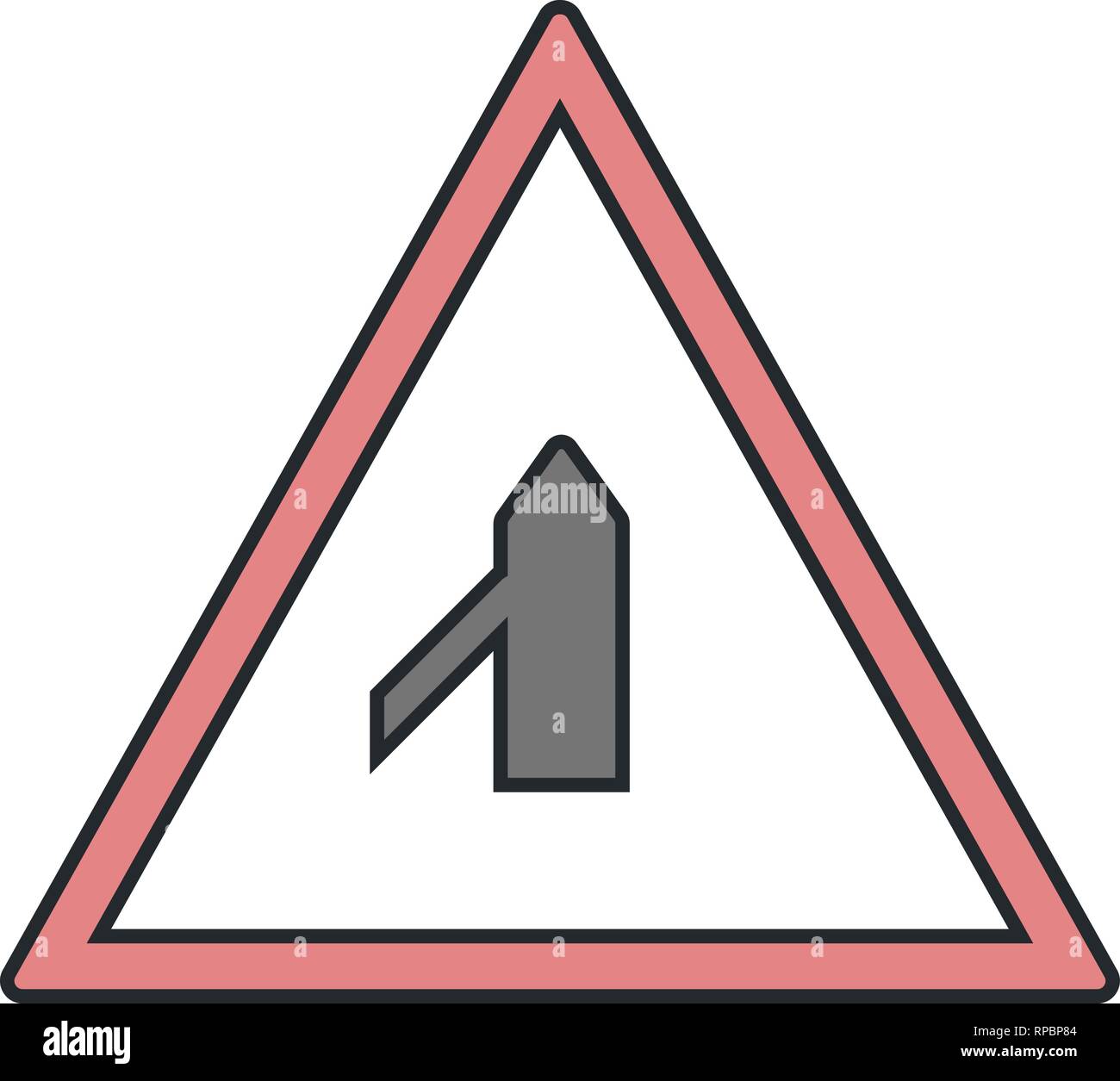 Vector Minor Cross Road From Left Road Sign Icon Stock Vector Image ...