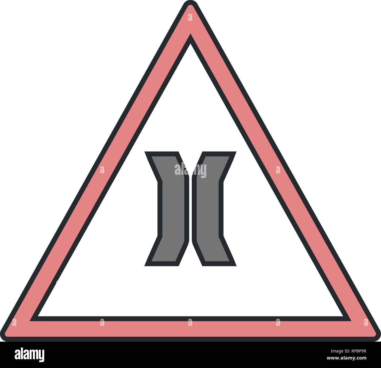 Vector Narrow bridge Road Sign Icon Stock Vector Image & Art - Alamy