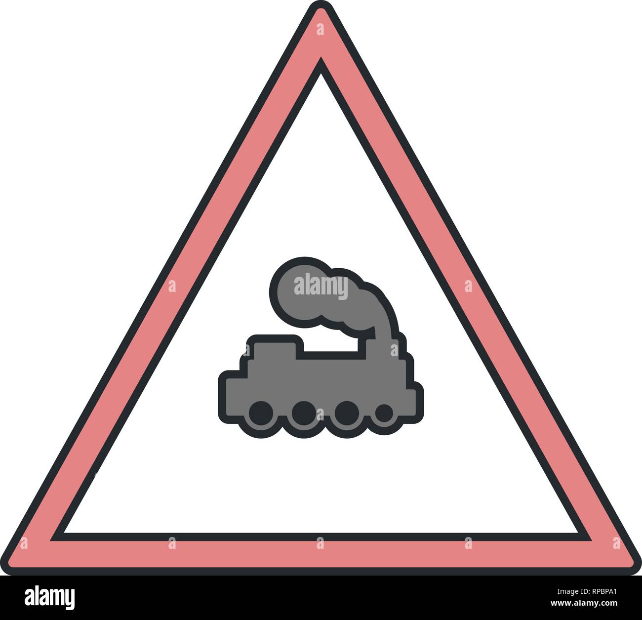 Vector Level crossing Train Road Sign Icon Stock Vector Image & Art - Alamy