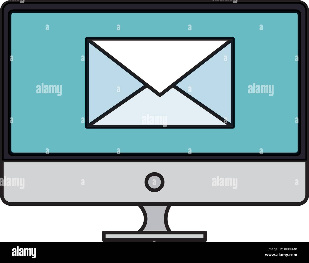 computer desktop with envelope Stock Vector Image & Art - Alamy