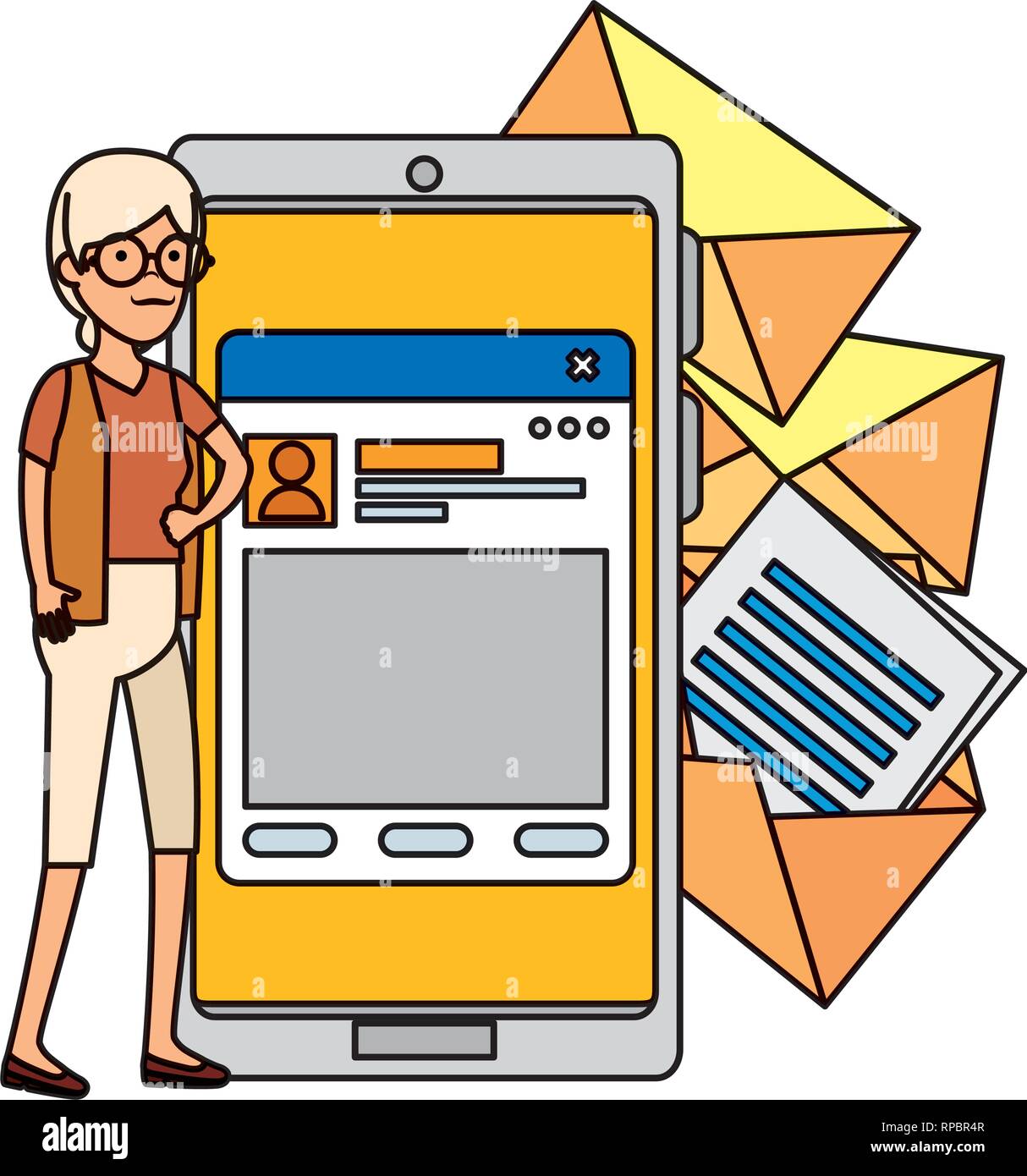 Cartoon old lady bubble Stock Vector Images - Alamy