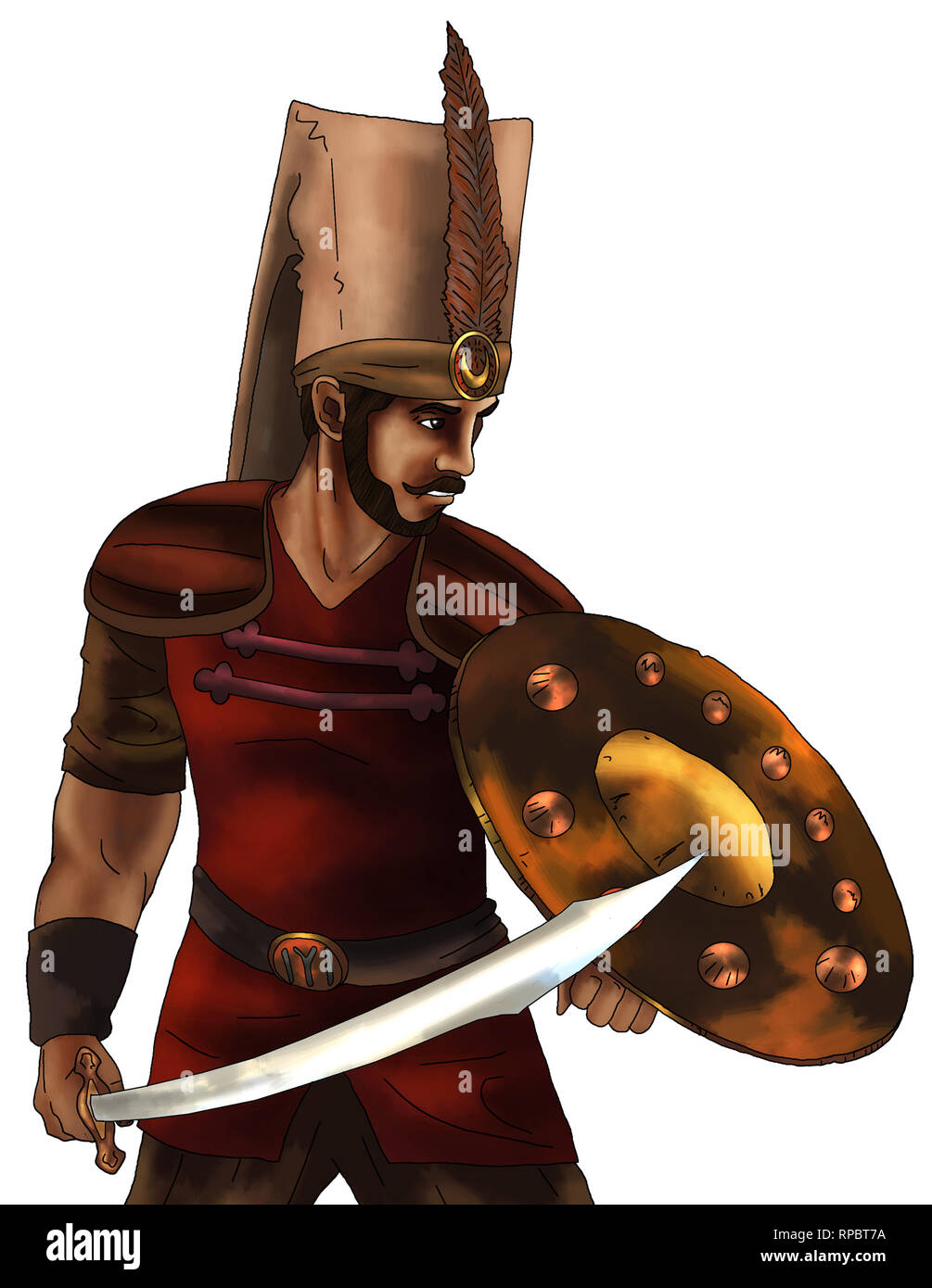 warrior with sword and Shield Stock Photo - Alamy