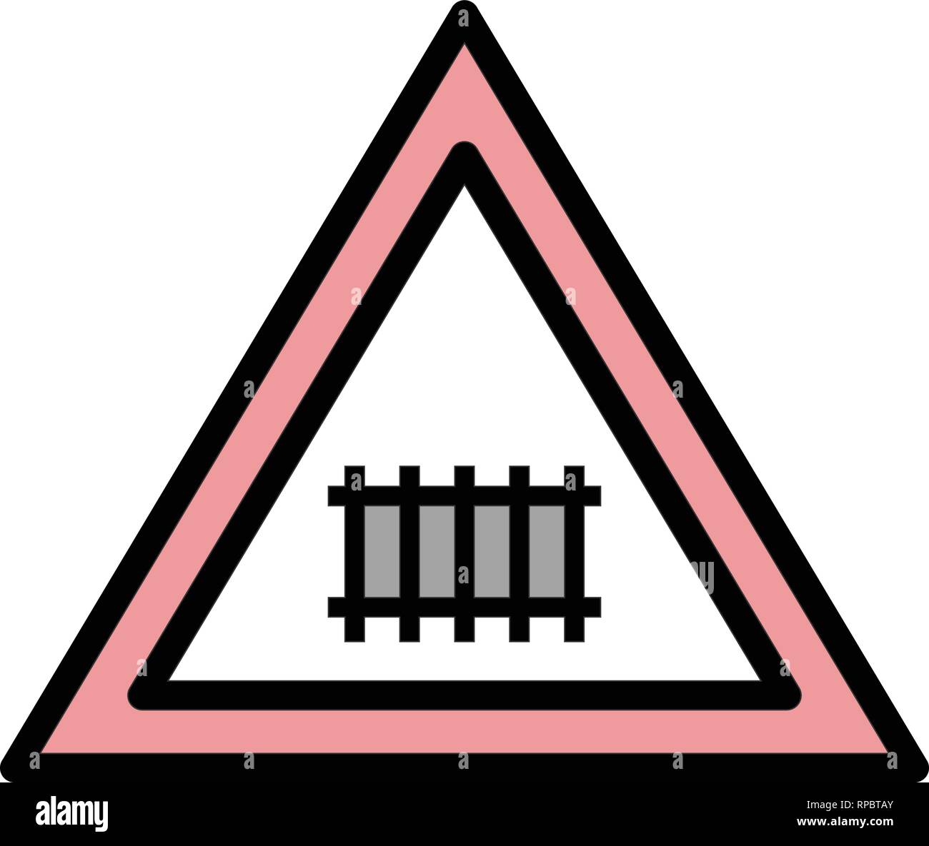 Vector Level crossing (with gate) Road Sign Icon Stock Vector Image ...