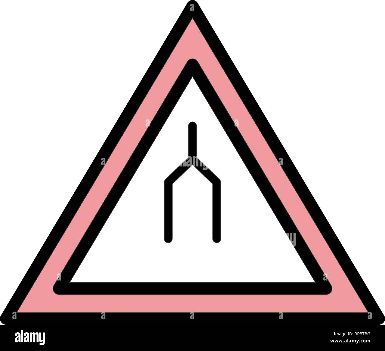 Vector Dual carriageway ends Road Sign Icon Stock Vector Image & Art ...