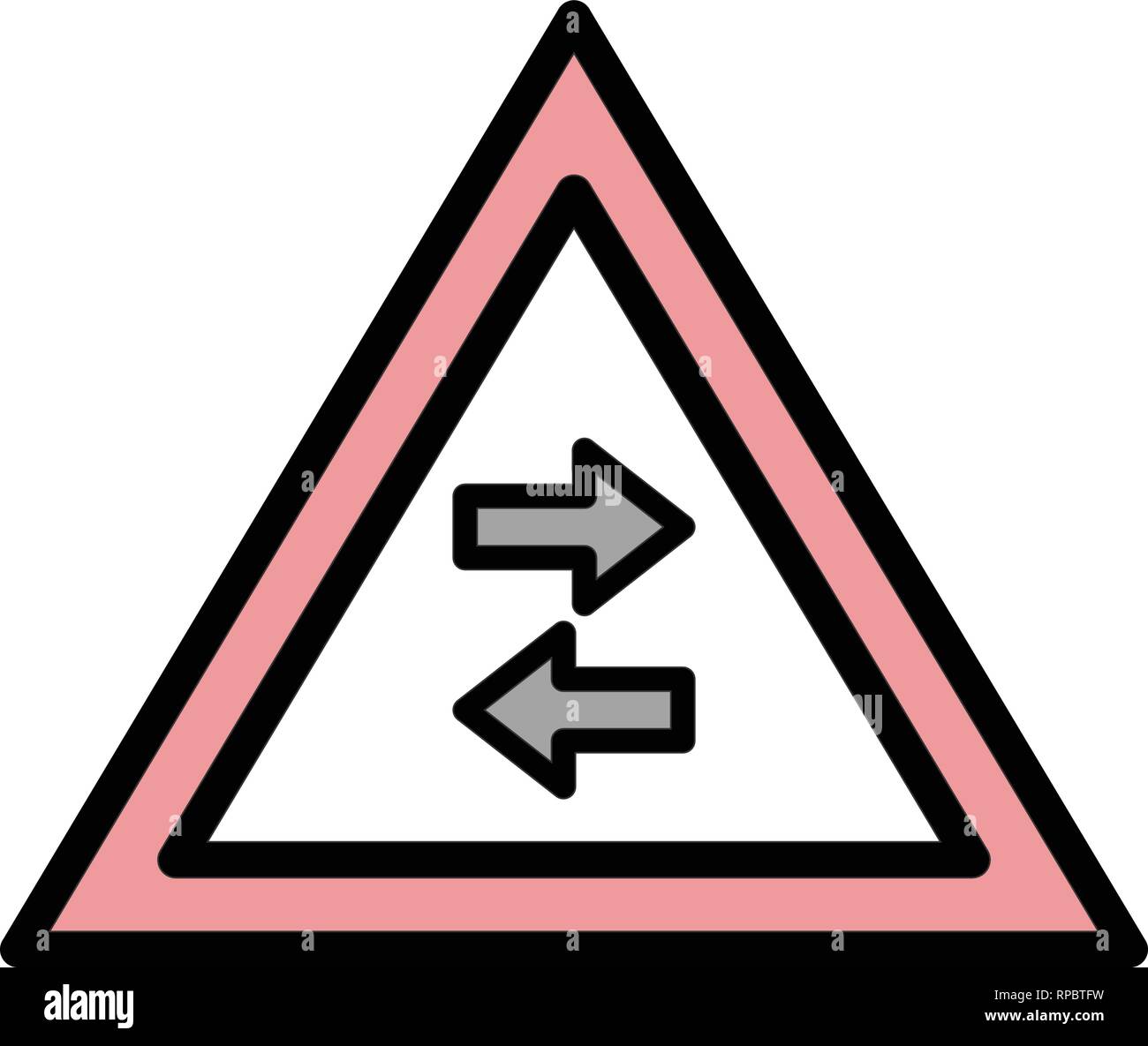 Two way traffic crosses one way icon Stock Vector Images - Alamy