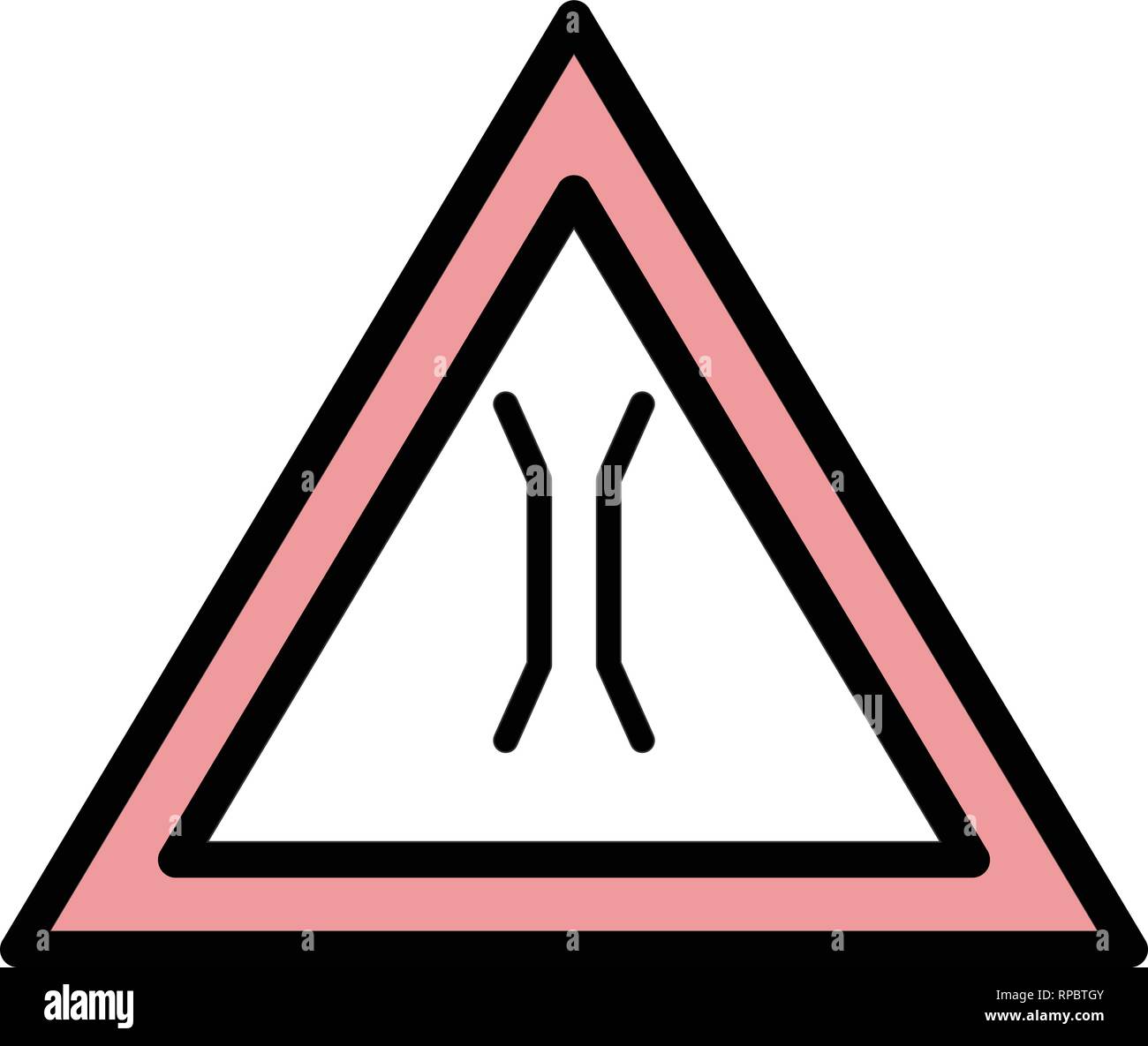 Vector Narrow bridge Road Sign Icon Stock Vector Image & Art - Alamy