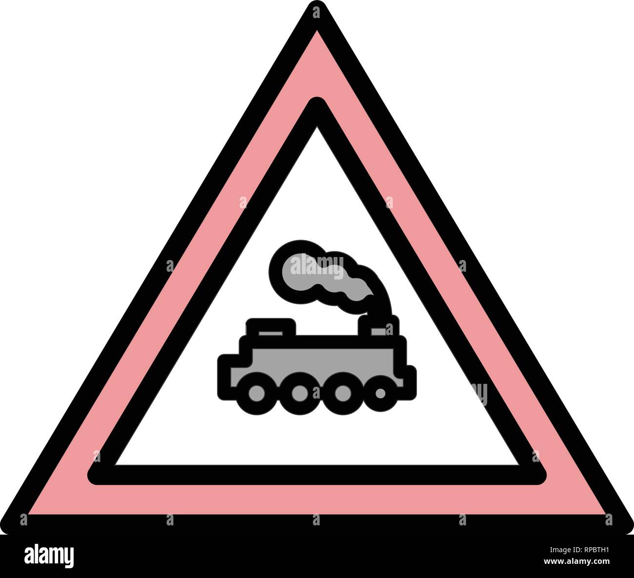 Vector Level crossing Train Road Sign Icon Stock Vector Image & Art - Alamy