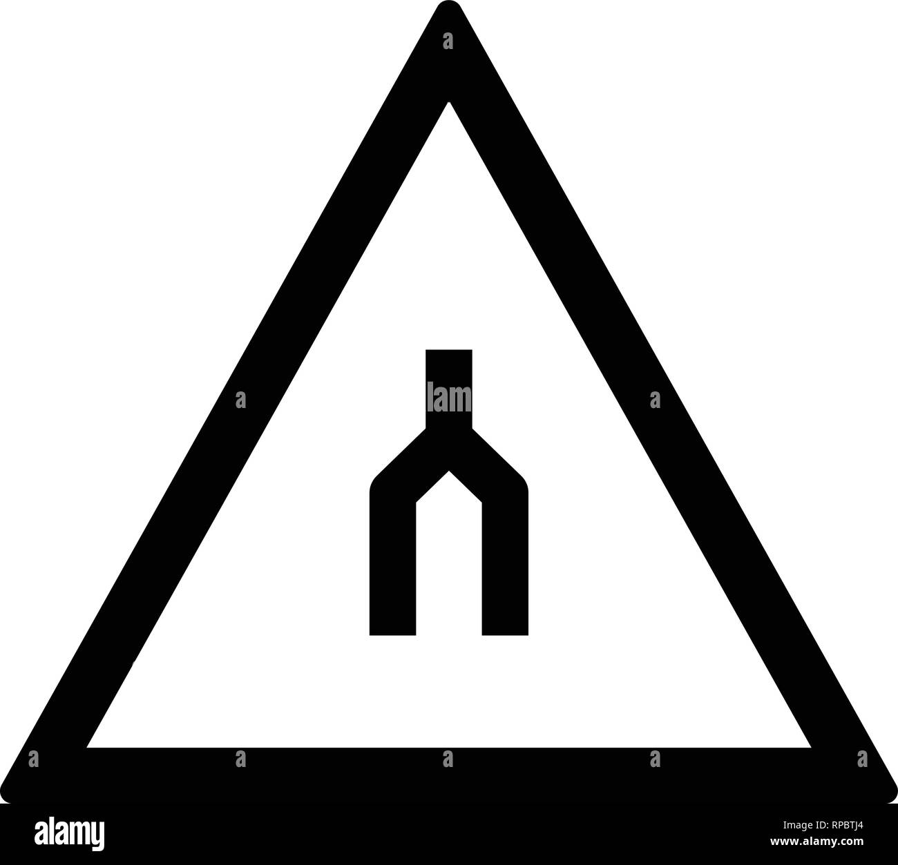 Vector Dual carriageway ends Road Sign Icon Stock Vector Image & Art ...