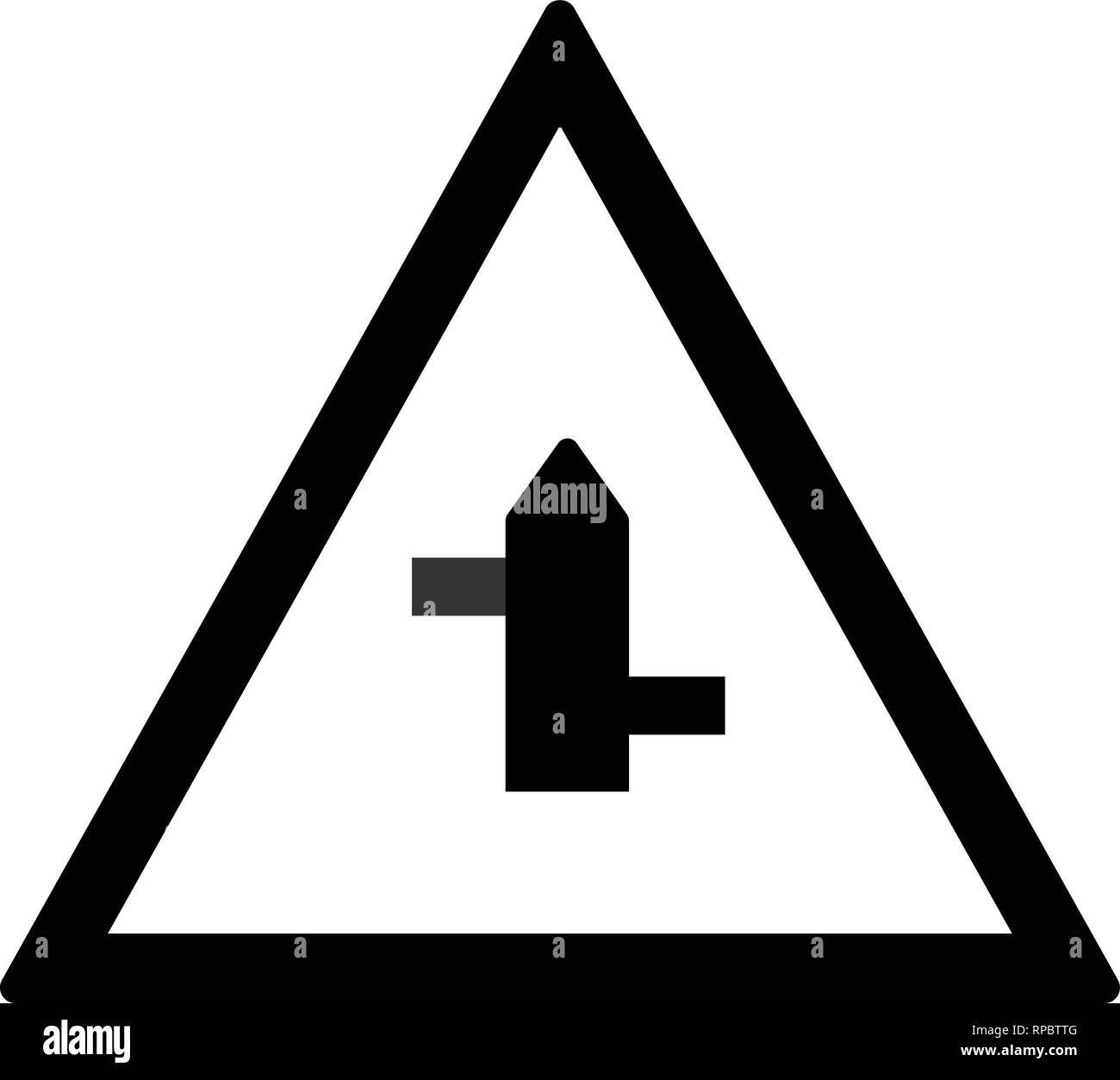 Vector Minor cross roads from left to right Road Sign Icon Stock Vector ...