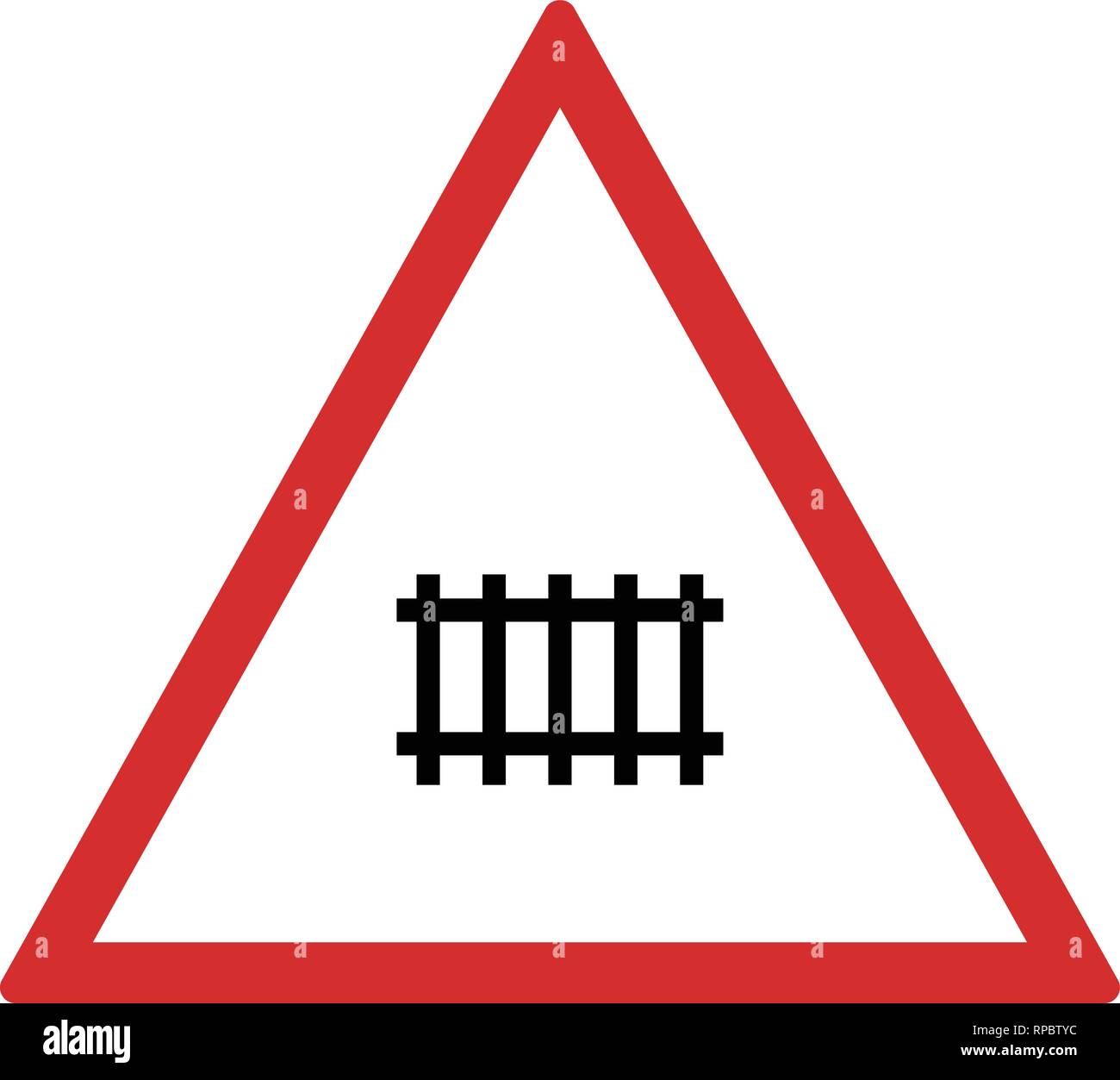 Vector Level crossing (with gate) Road Sign Icon Stock Vector Image ...