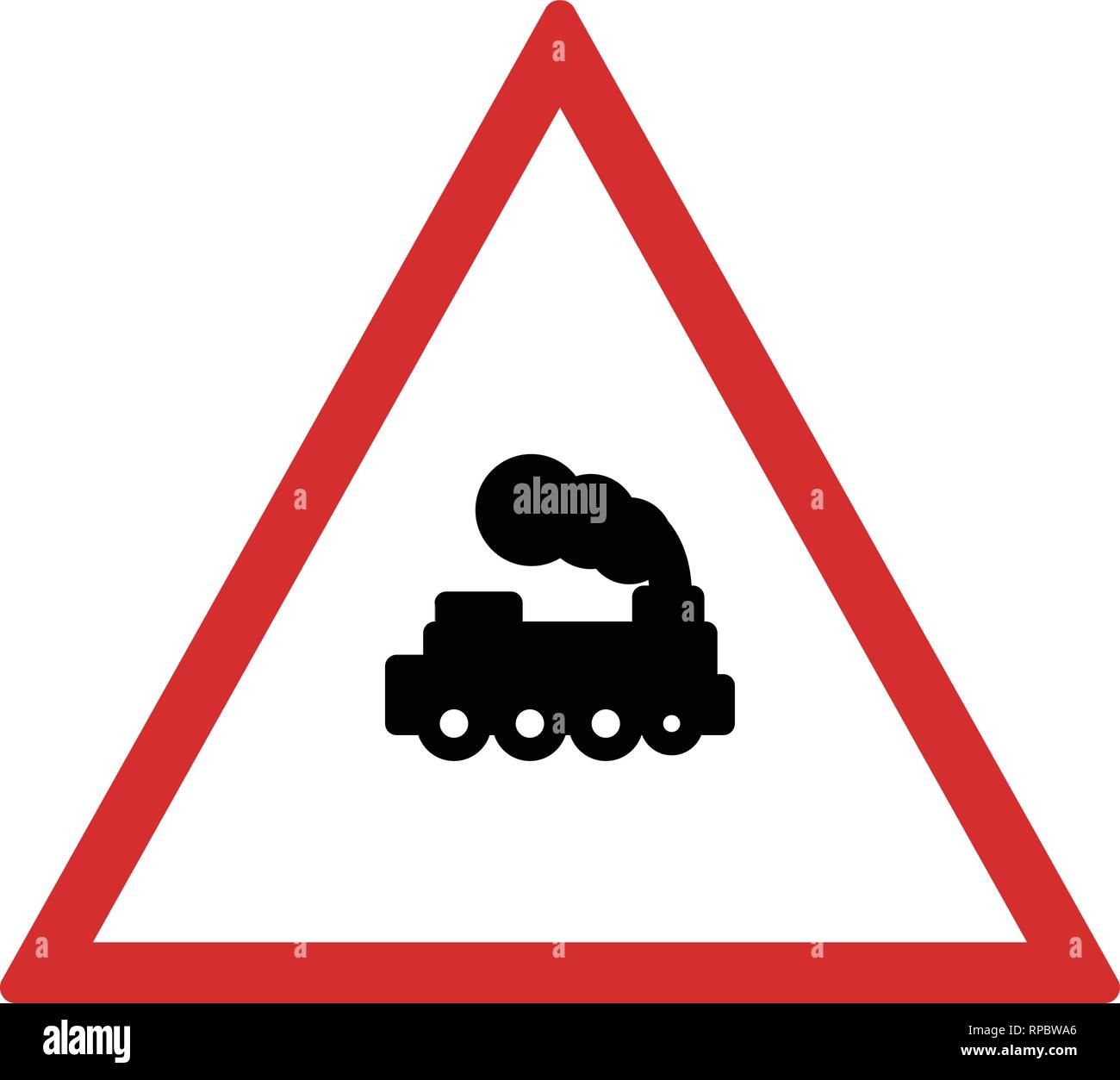 Vector Level crossing Train Road Sign Icon Stock Vector Image & Art - Alamy