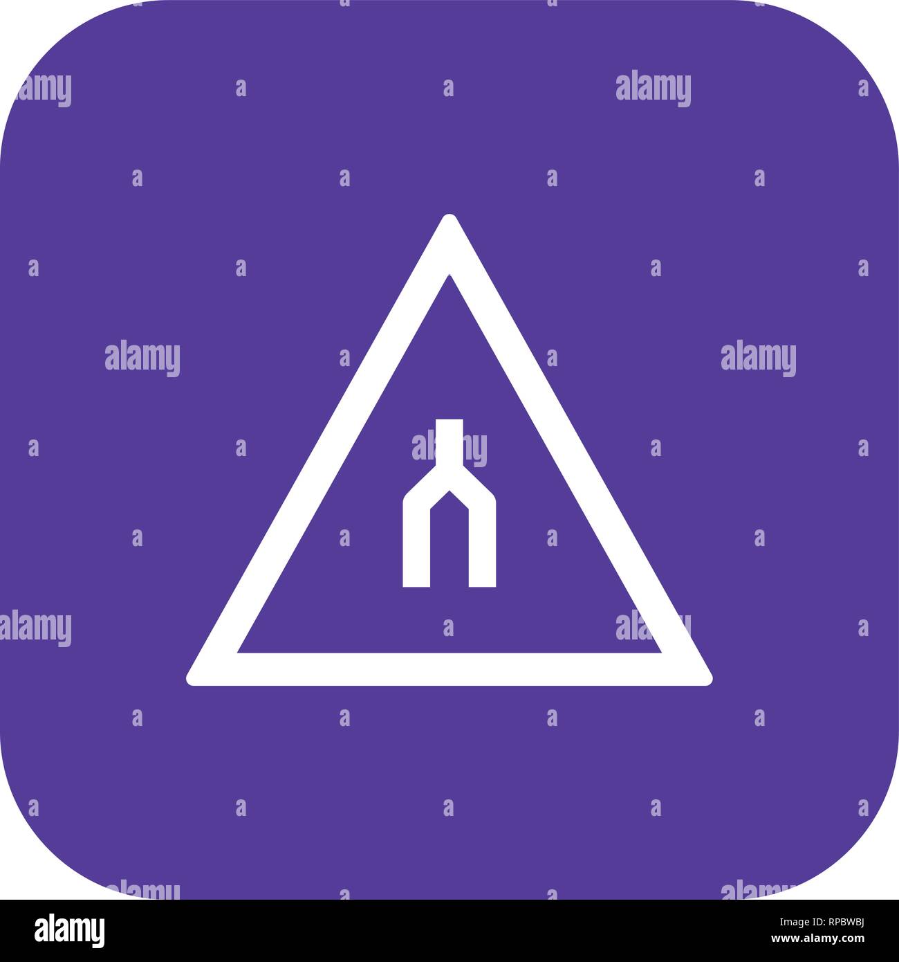 Vector Dual carriageway ends Road Sign Icon Stock Vector Image & Art ...