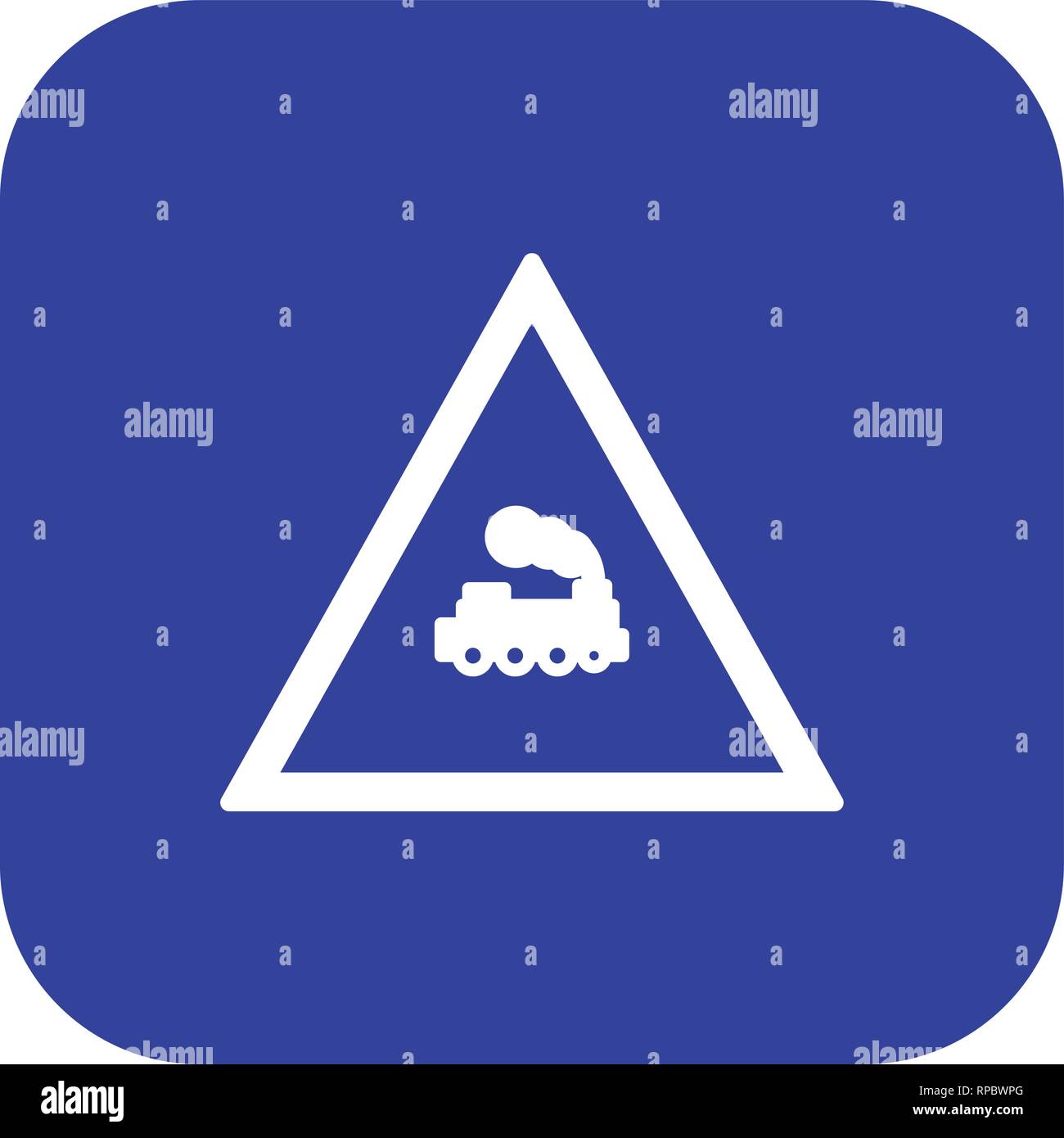 Vector Level crossing Train Road Sign Icon Stock Vector Image & Art - Alamy