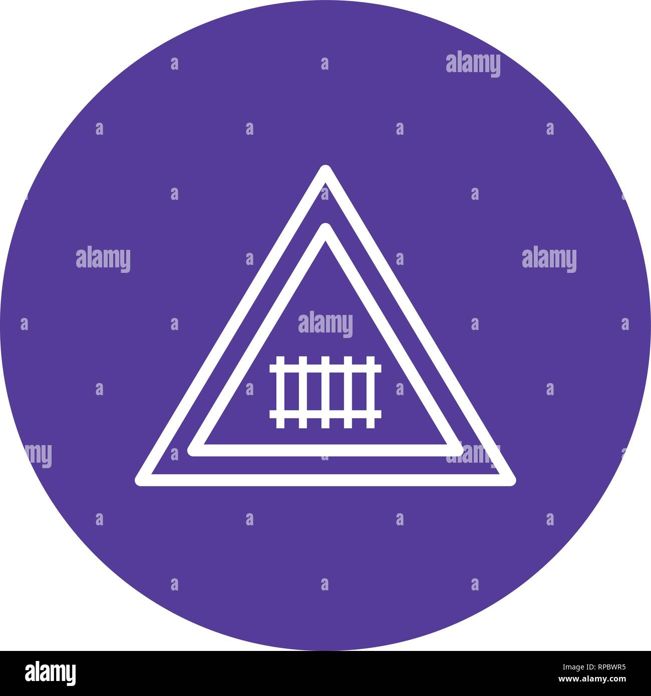 Vector Level crossing (with gate) Road Sign Icon Stock Vector Image ...