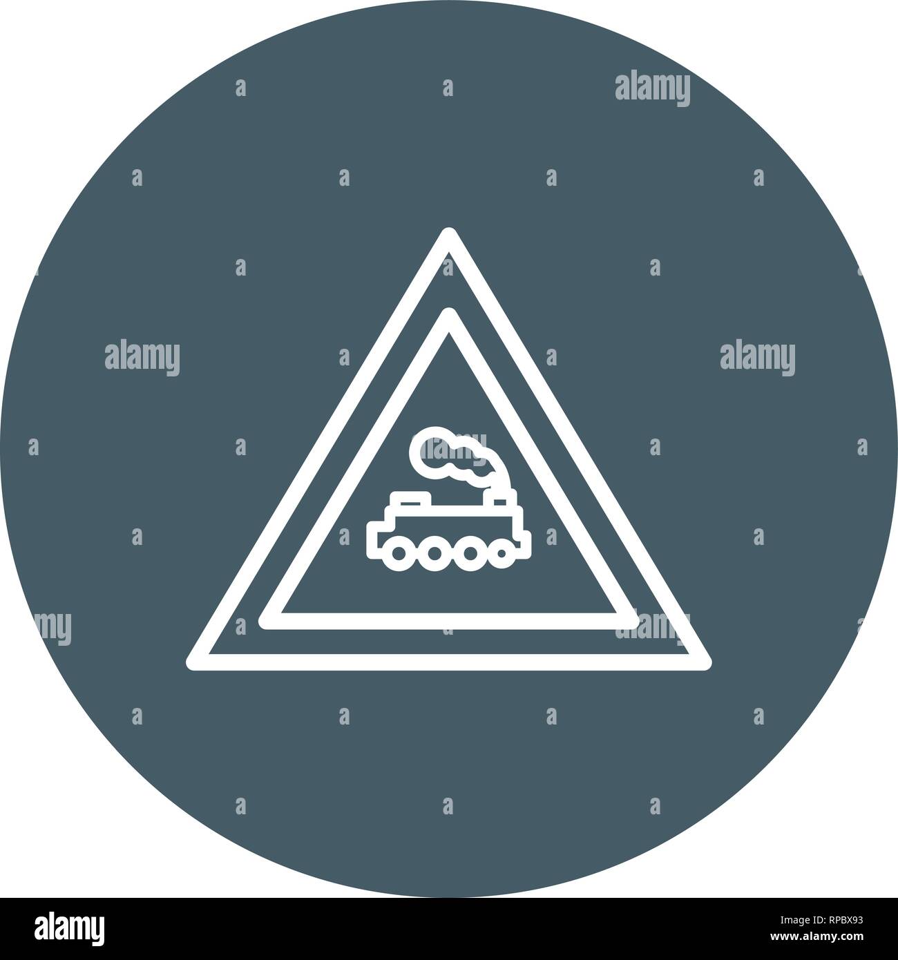 Vector Level crossing Train Road Sign Icon Stock Vector Image & Art - Alamy