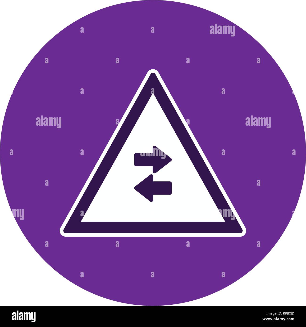 Vector Two-way traffic crosses one-way Road Sign Icon Stock Vector ...