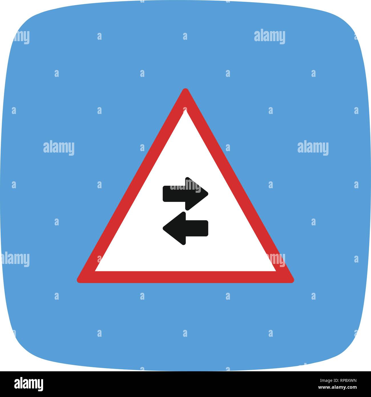 Vector Two-way traffic crosses one-way Road Sign Icon Stock Vector ...