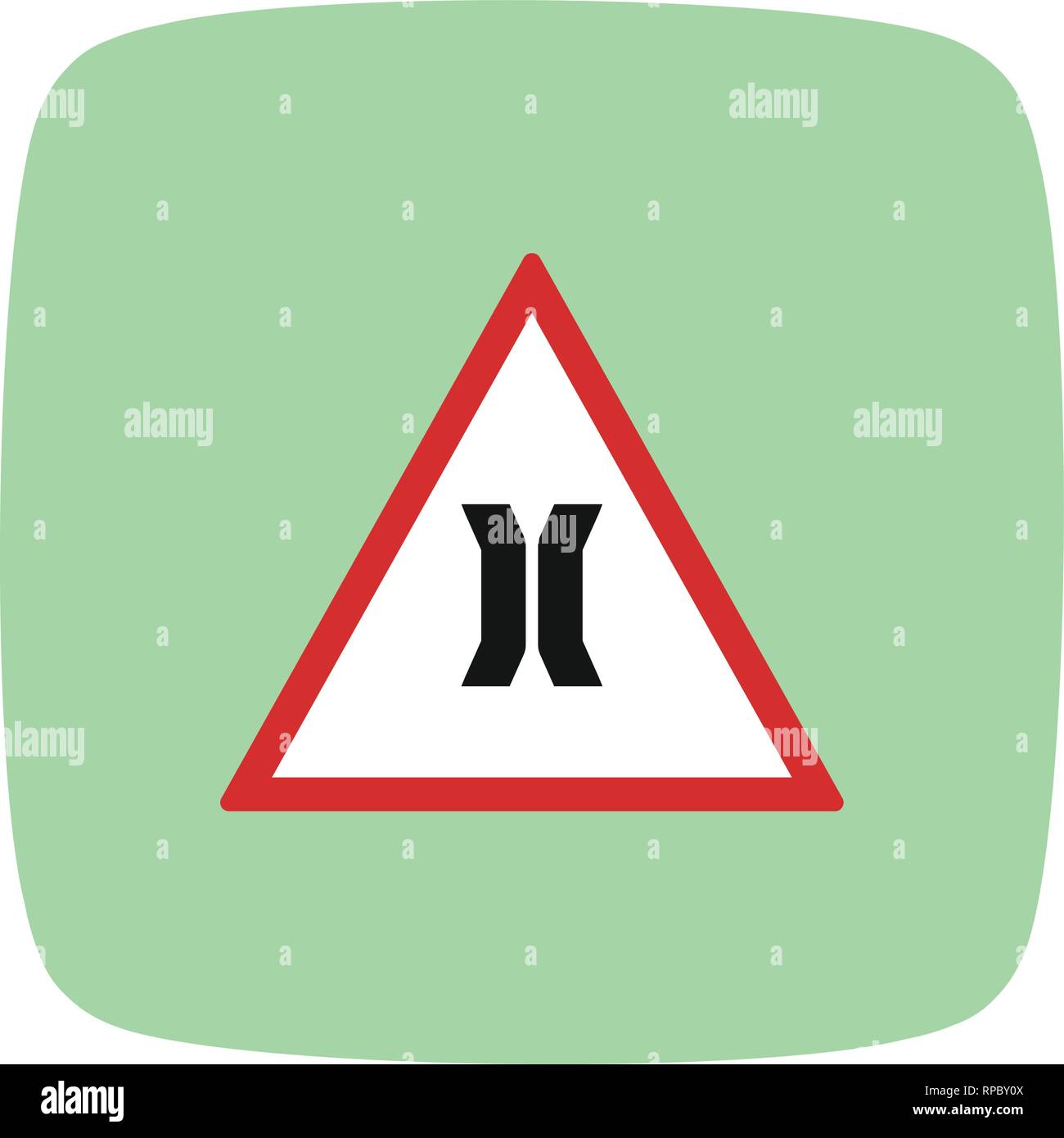 Vector Narrow bridge Road Sign Icon Stock Vector Image & Art - Alamy