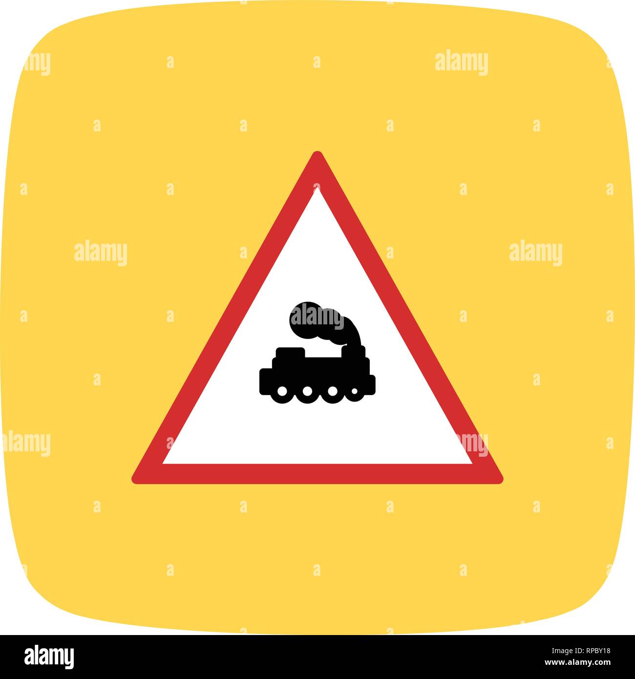 Vector Level crossing Train Road Sign Icon Stock Vector Image & Art - Alamy