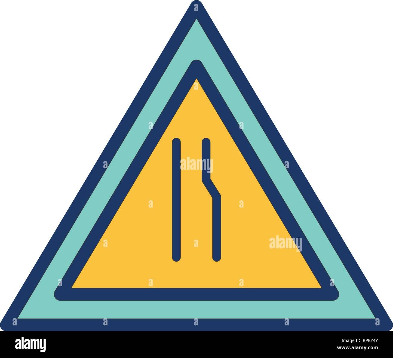 Vector Road Narrows On Right Road Sign Icon Stock Vector Image Art vector-road-narrows-on-right-road-sign-icon-stock-vector-image-art