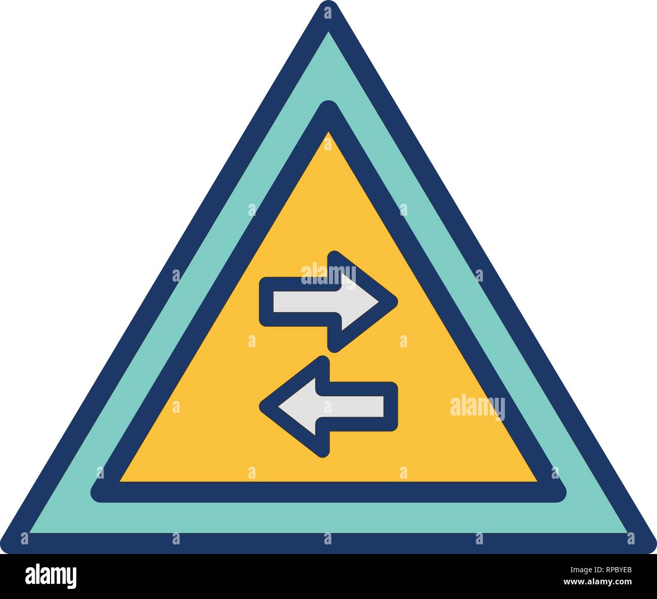 Vector Two-way traffic crosses one-way Road Sign Icon Stock Vector ...