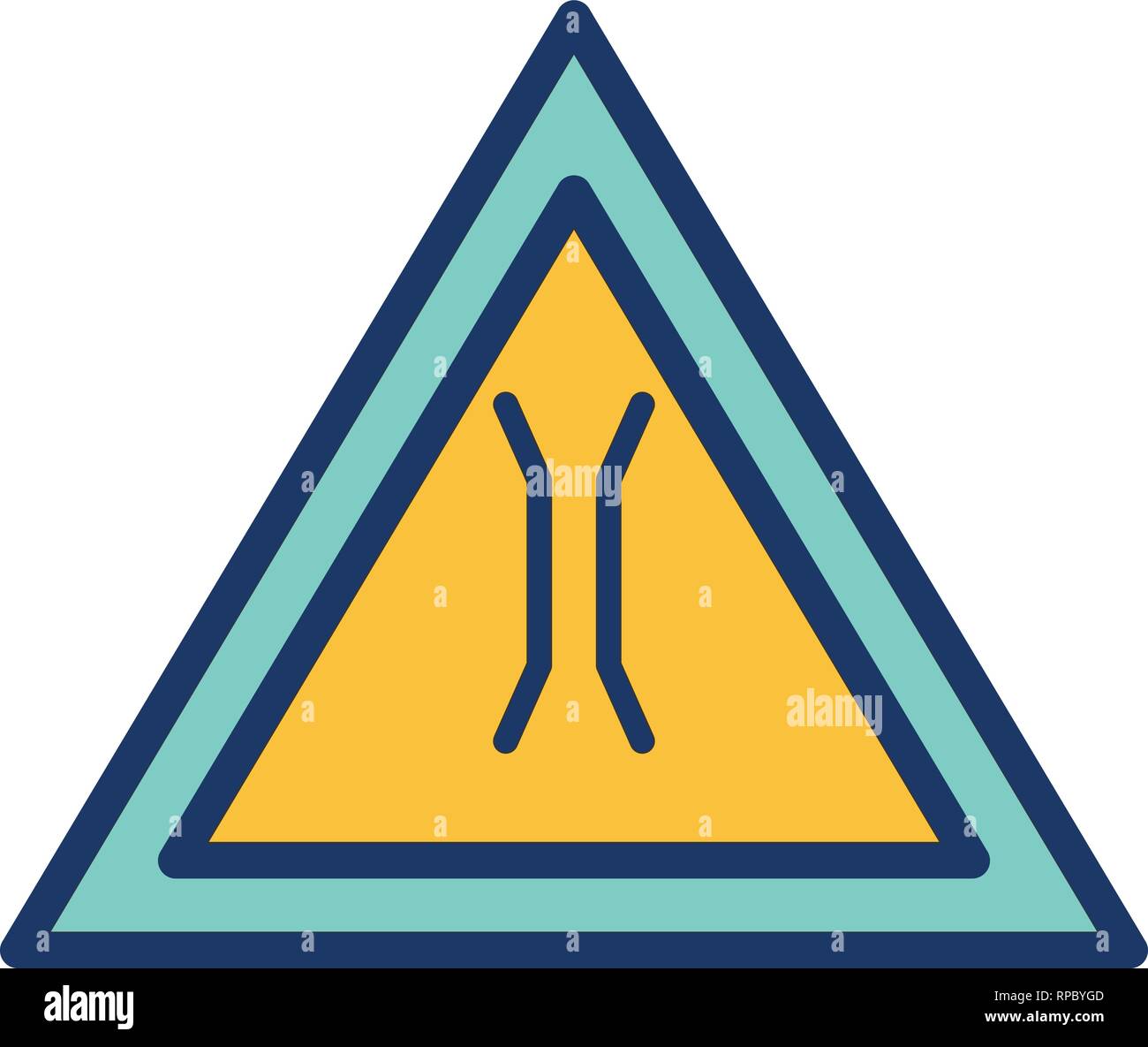 Vector Narrow bridge Road Sign Icon Stock Vector Image & Art - Alamy