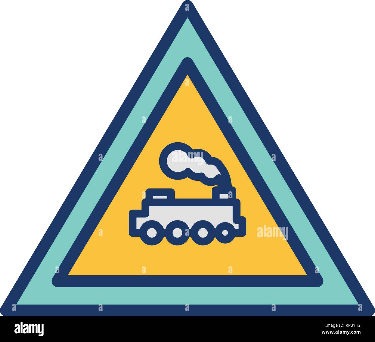 Vector Level crossing Train Road Sign Icon Stock Vector Image & Art - Alamy