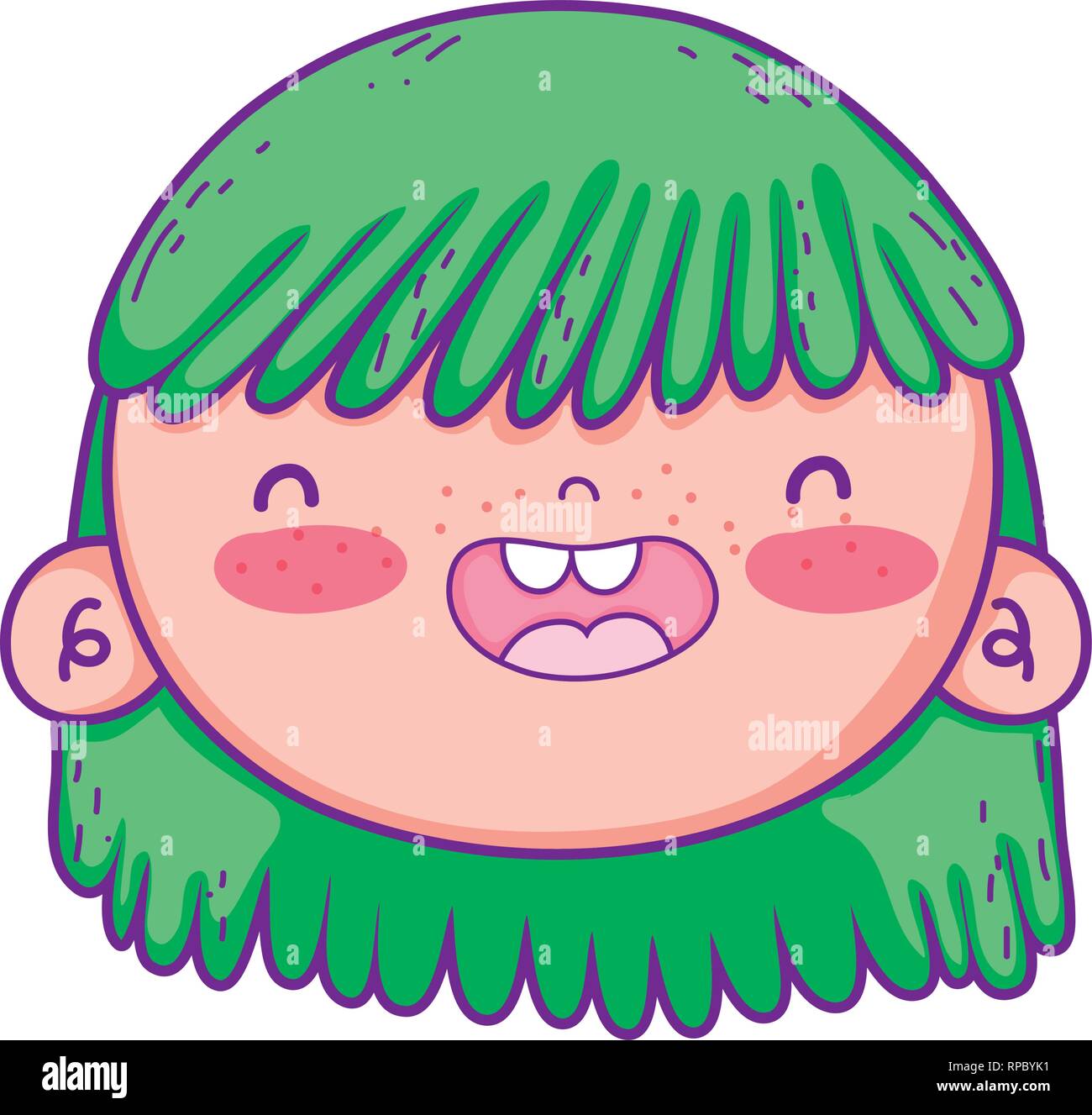 cute little girl head character Stock Vector Image & Art - Alamy