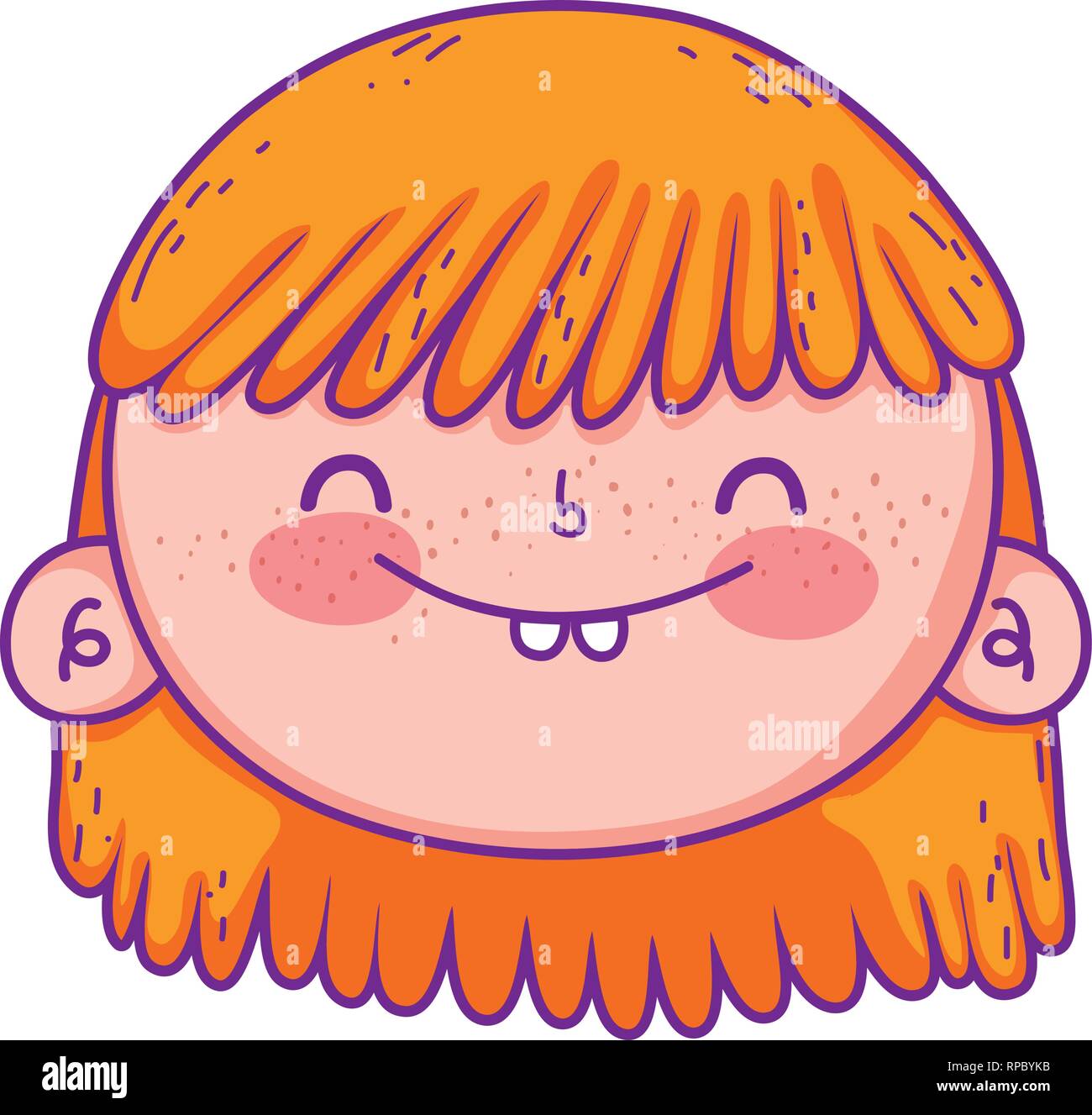 cute little girl head character Stock Vector Image & Art - Alamy