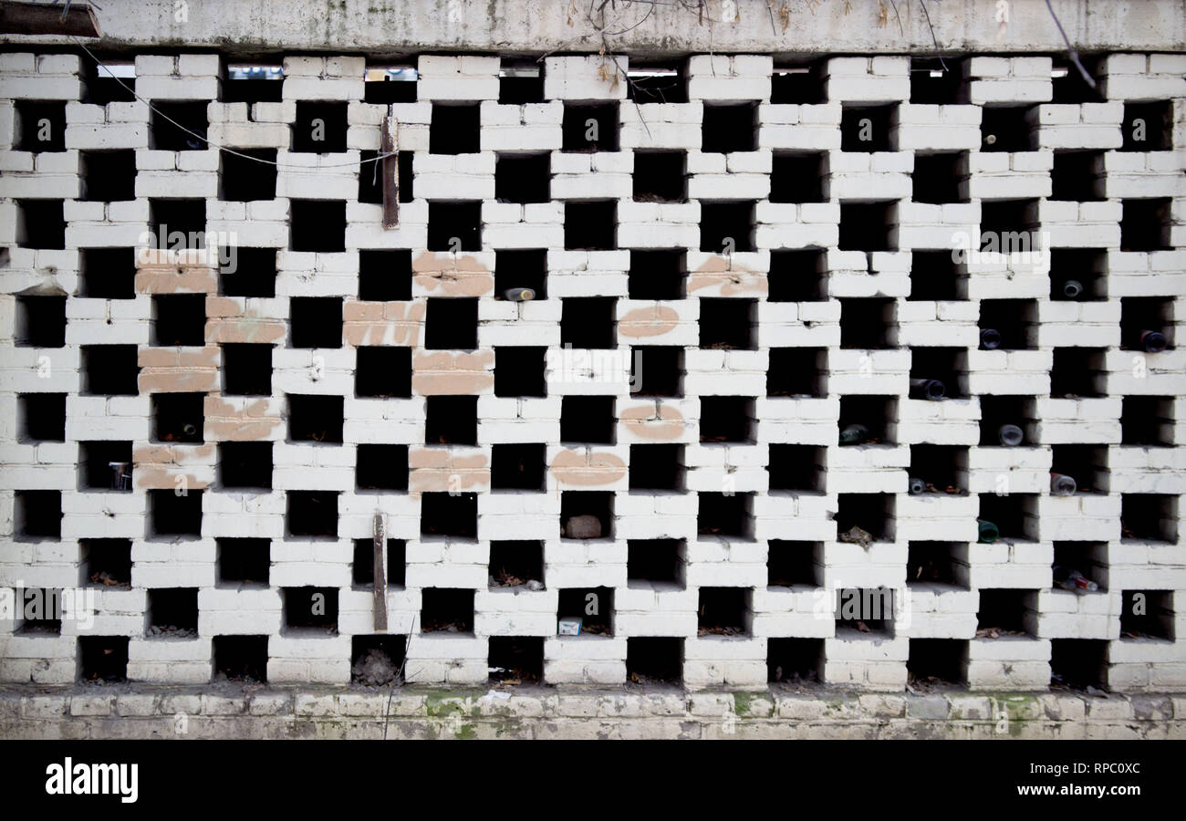 white brick on the wall texture background. geometric shape in the form ...