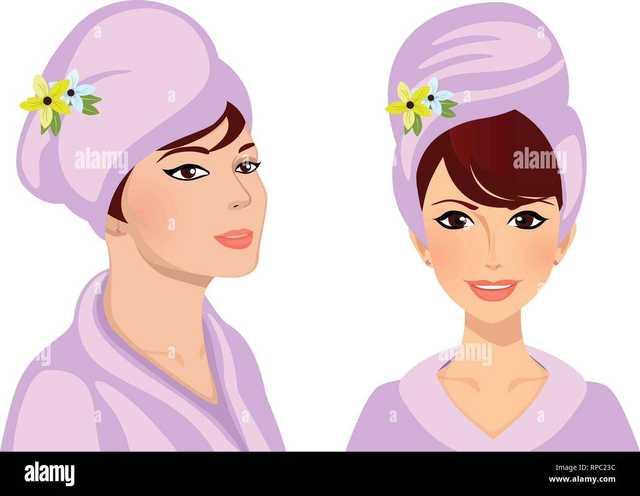 Woman portrait face front view Stock Vector Images - Alamy