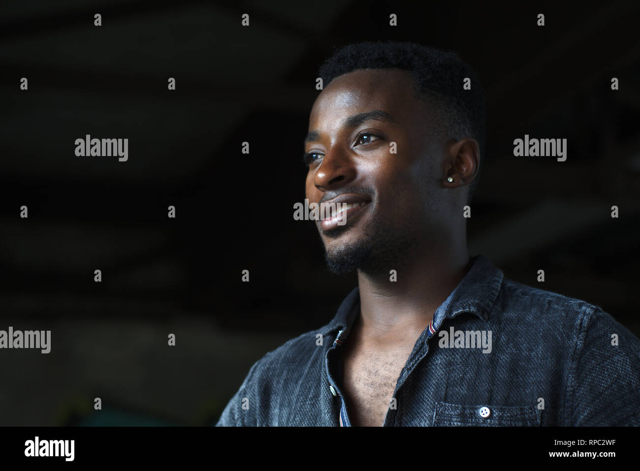 Black man dark african shadow hi-res stock photography and images - Alamy