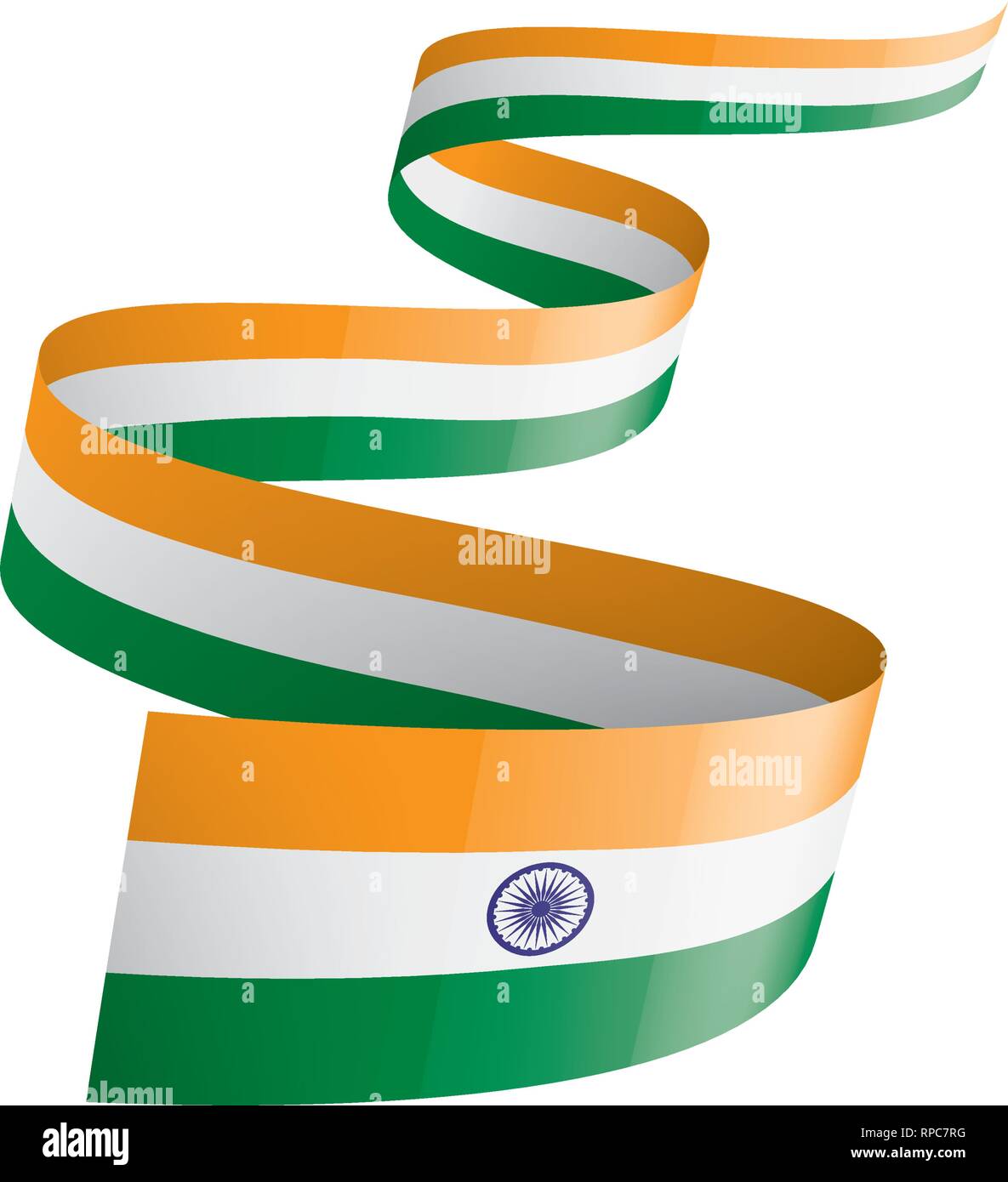 India flag, vector illustration on a white background Stock Vector ...