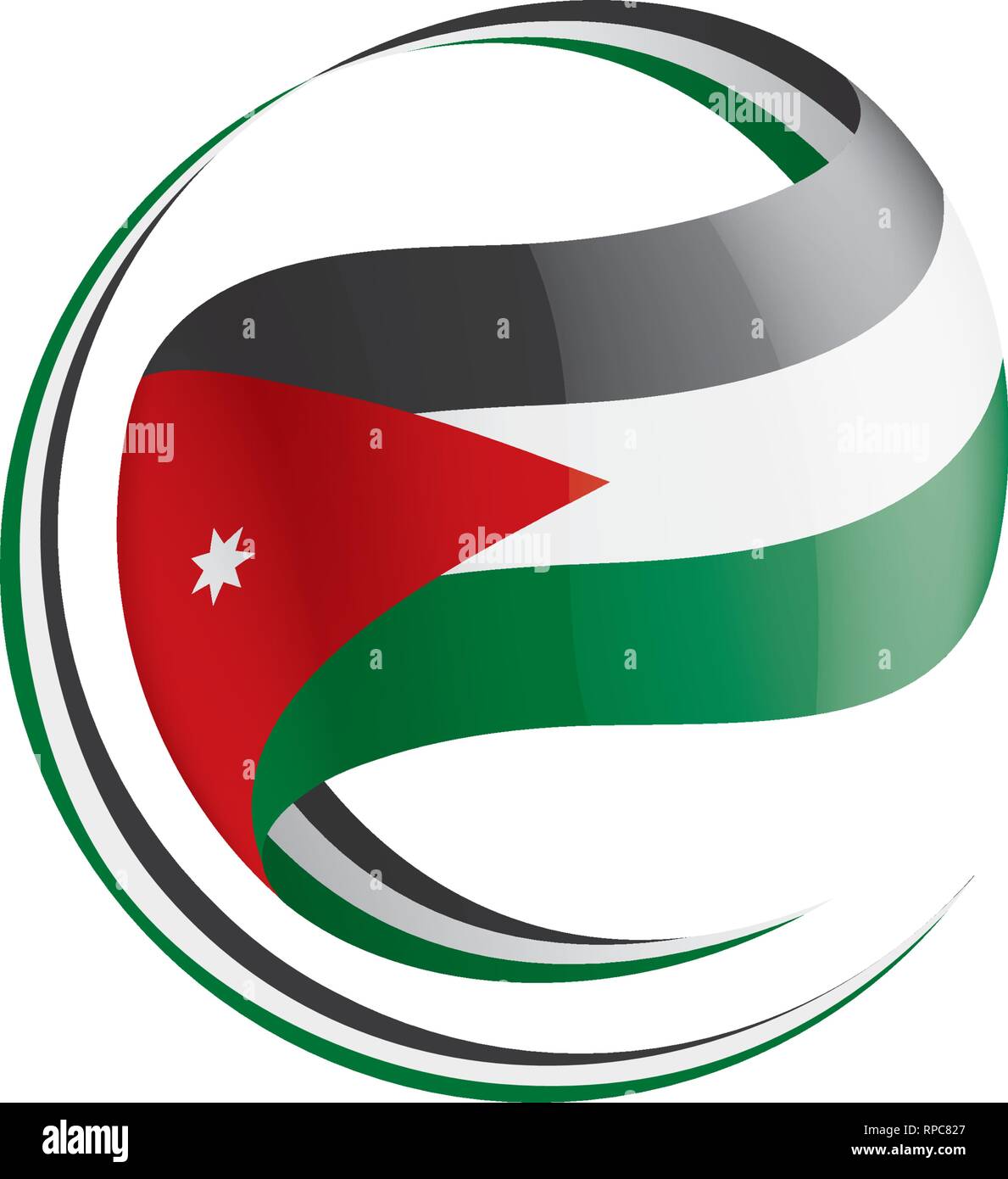 Jordan flag, vector illustration on a white background Stock Vector ...