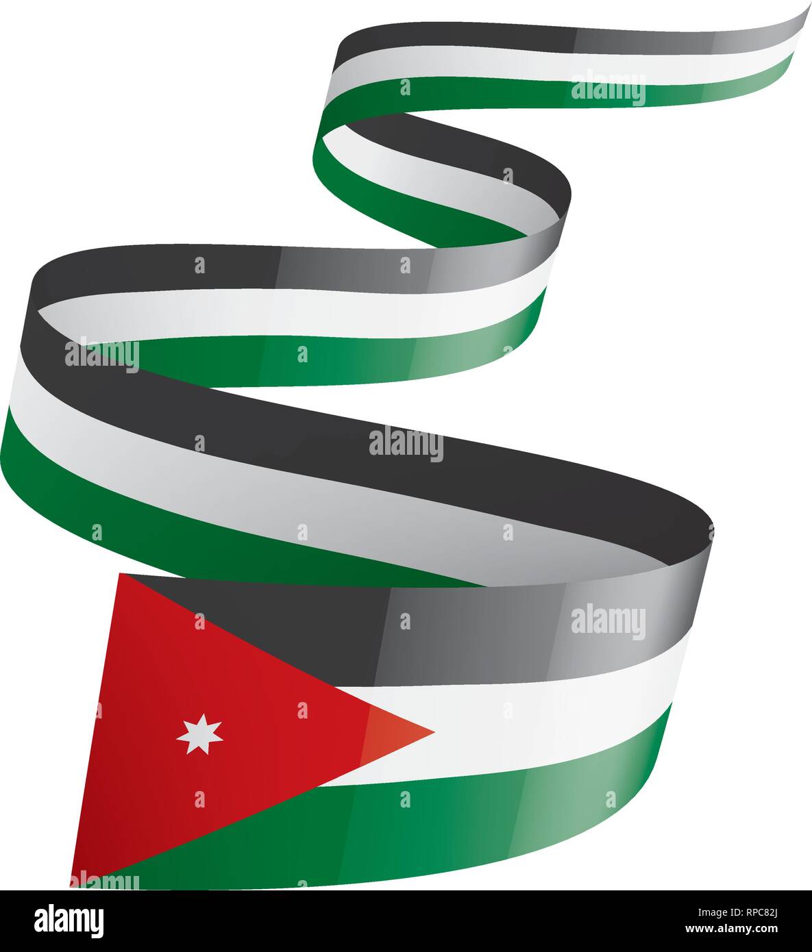 Jordan flag, vector illustration on a white background Stock Vector ...