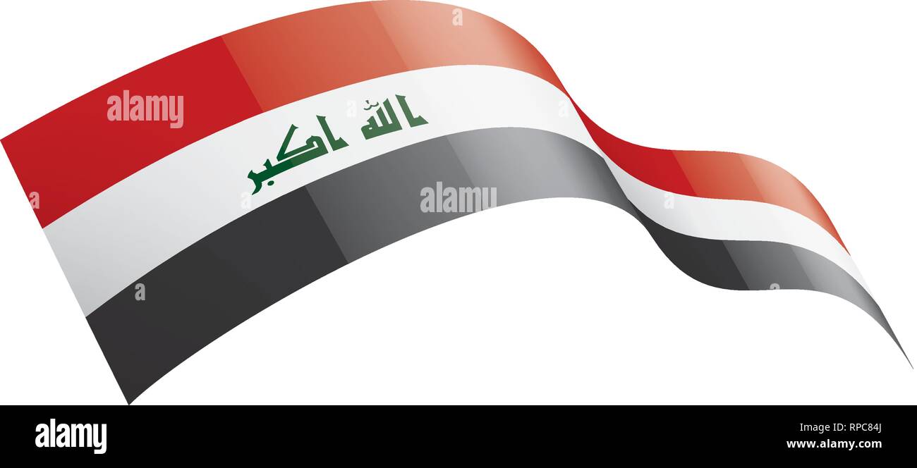 Iraqi flag, vector illustration on a white background Stock Vector ...