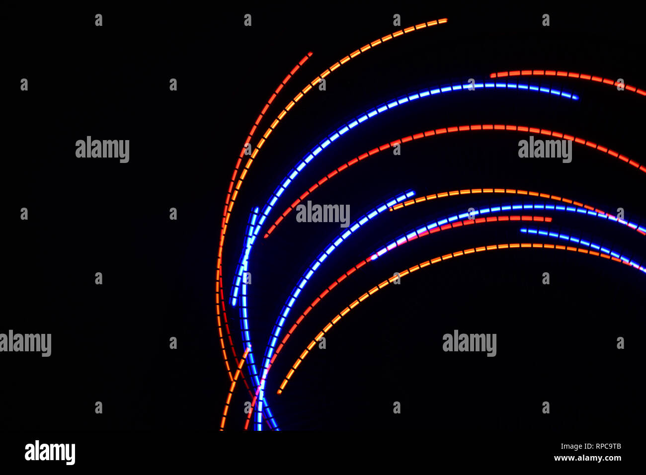 Lightpainting with lights in a fan Stock Photo - Alamy