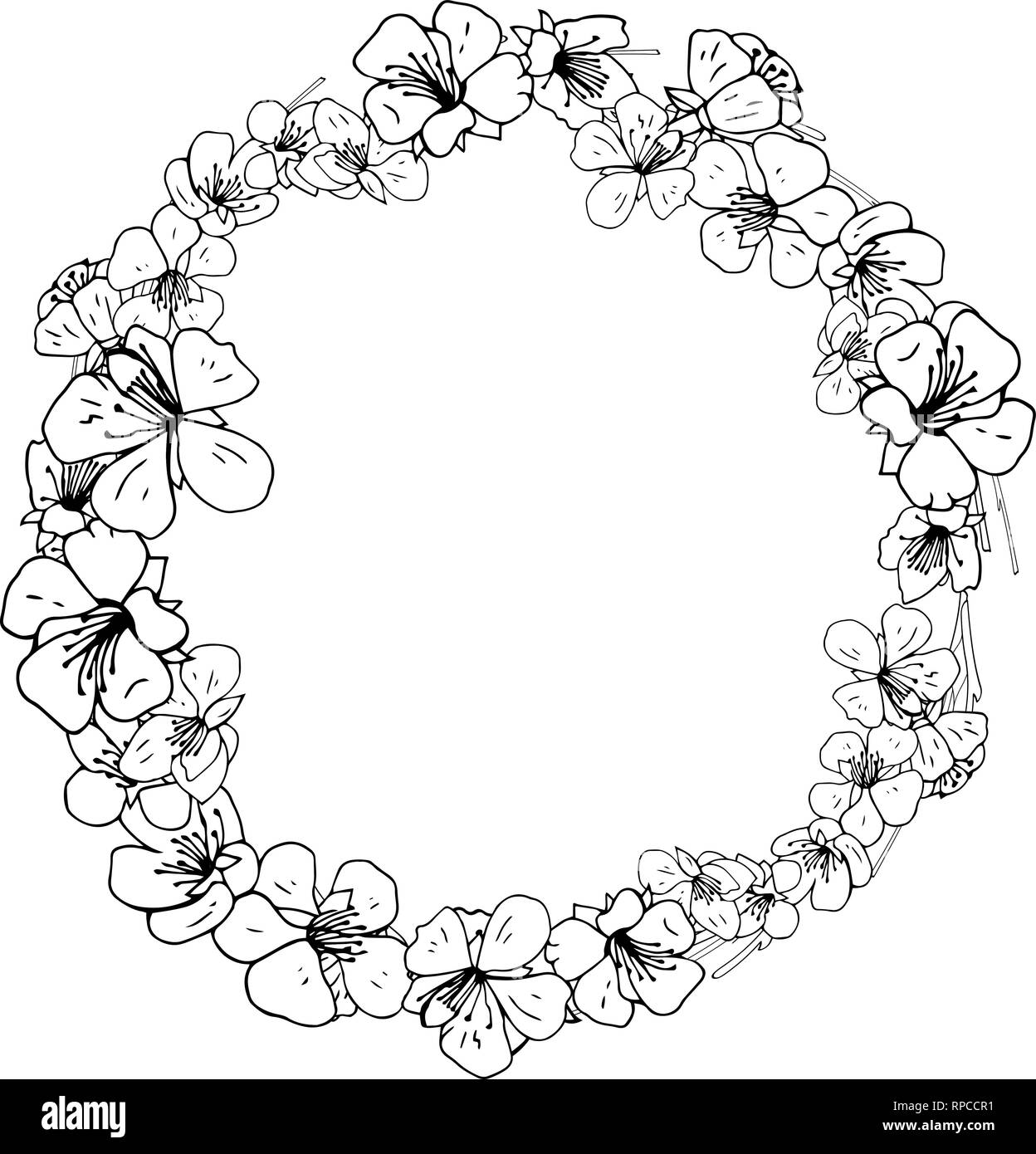 Beautiful flowers apple tree Stock Vector Images - Alamy