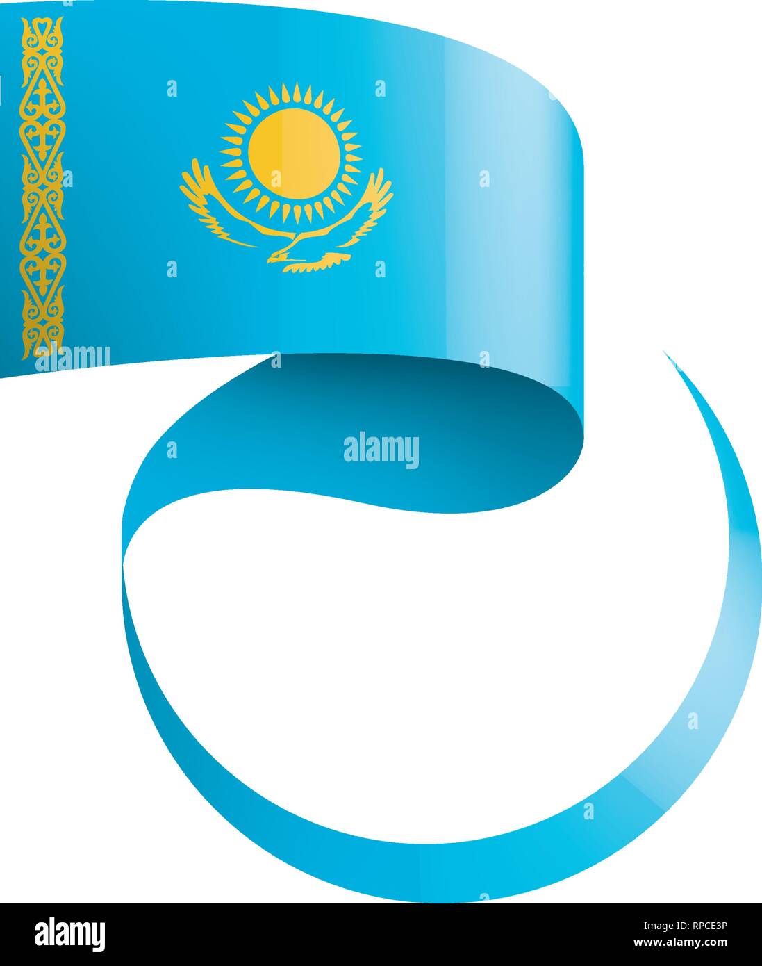 Kazakhstan flag, vector illustration on a white background Stock Vector ...