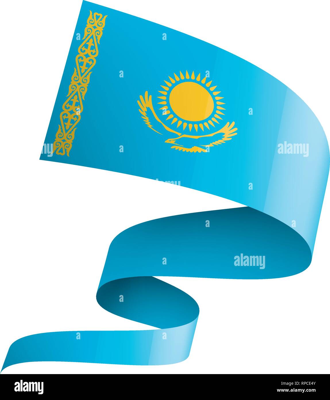 Kazakhstan flag, vector illustration on a white background Stock Vector ...