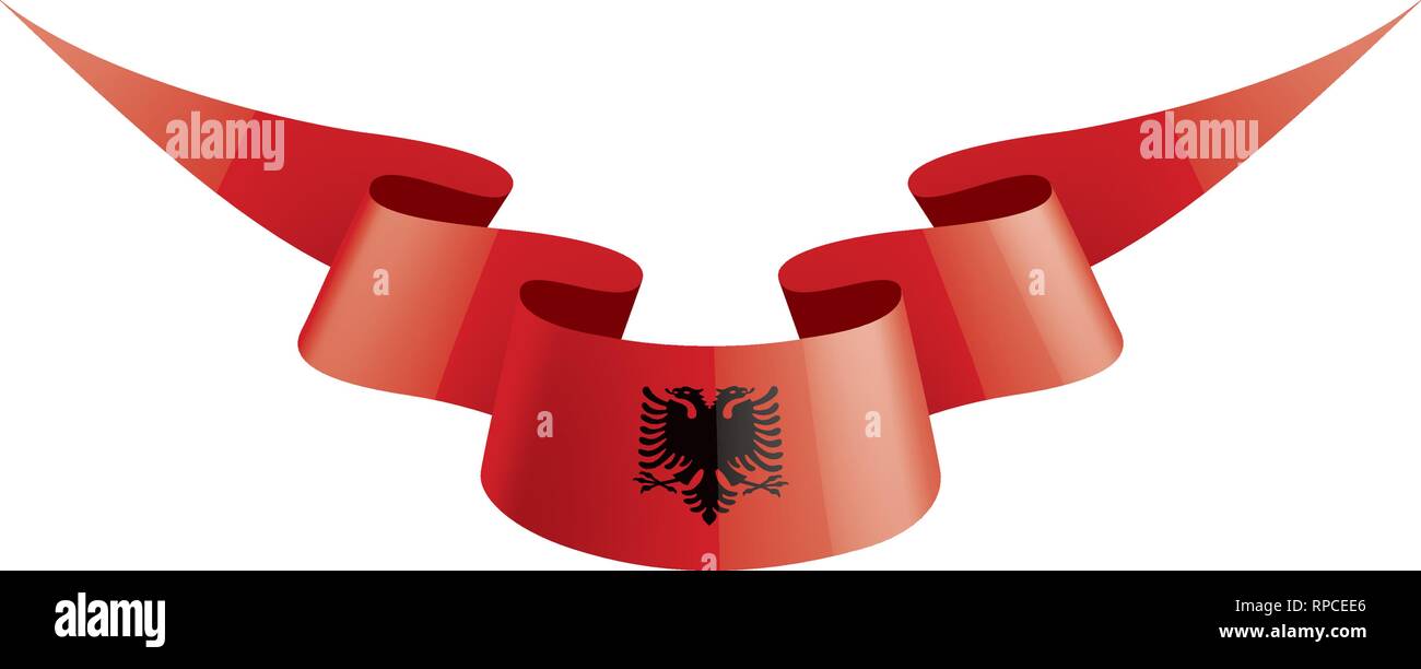 Albania flag, vector illustration on a white background Stock Vector ...