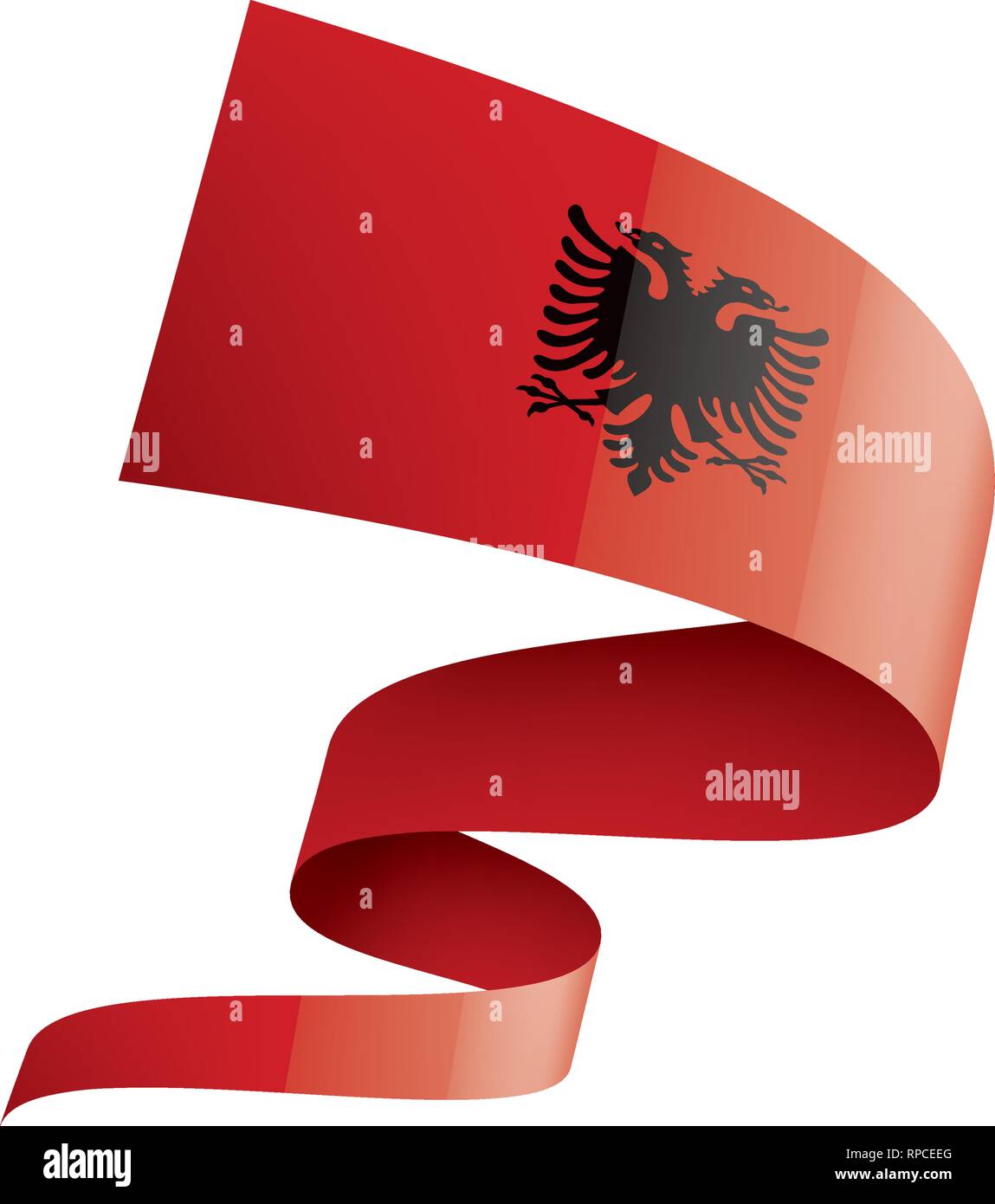 Albania flag, vector illustration on a white background Stock Vector ...