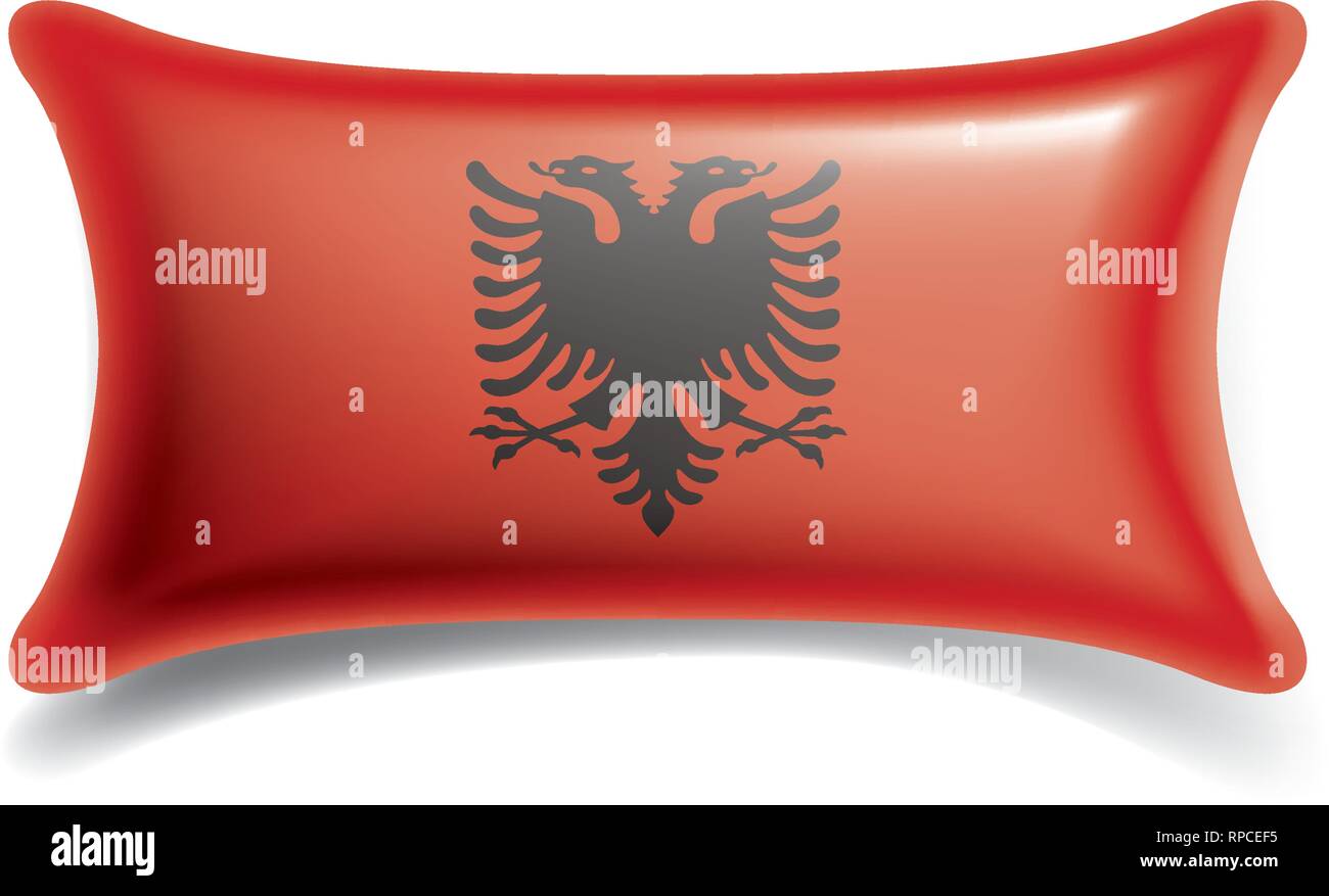 Albania flag, vector illustration on a white background Stock Vector ...