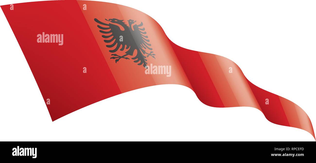 Albania flag, vector illustration on a white background Stock Vector ...