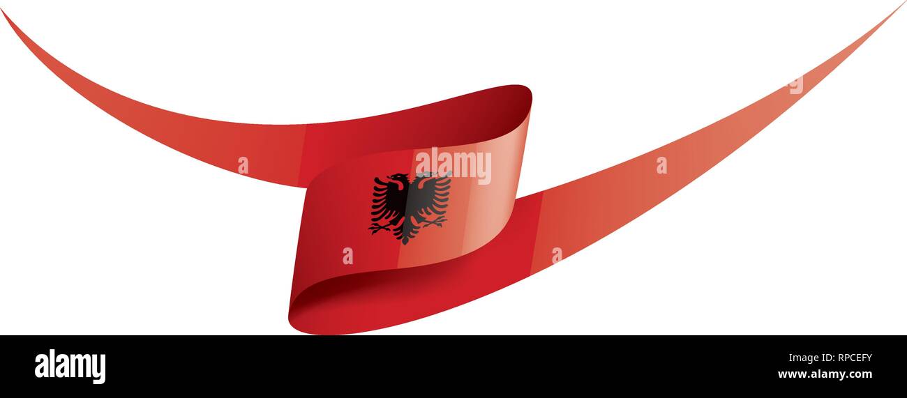 Albania flag, vector illustration on a white background Stock Vector ...