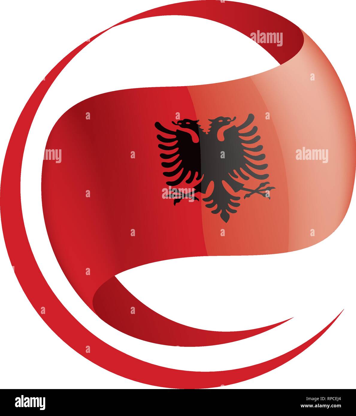 Albania flag, vector illustration on a white background Stock Vector ...